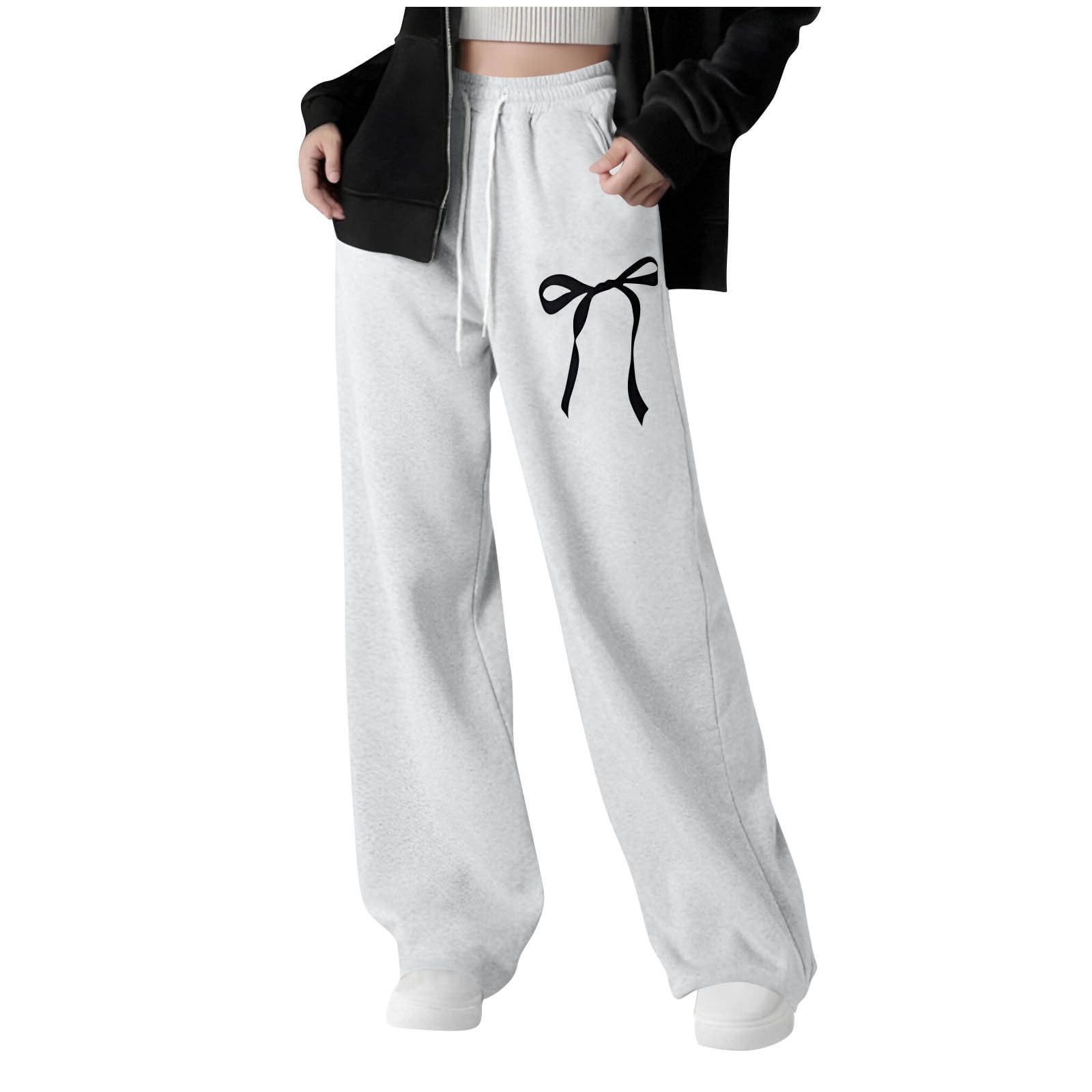 GLCCG Girls' Straight Leg Sweatpants Drawstring High Waisted Baggy ...
