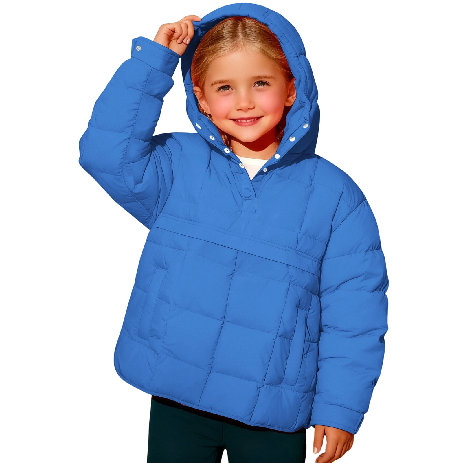 OGLCCG Girls Pullover Puffer Jacket Oversized Quilted Long Sleeve ...