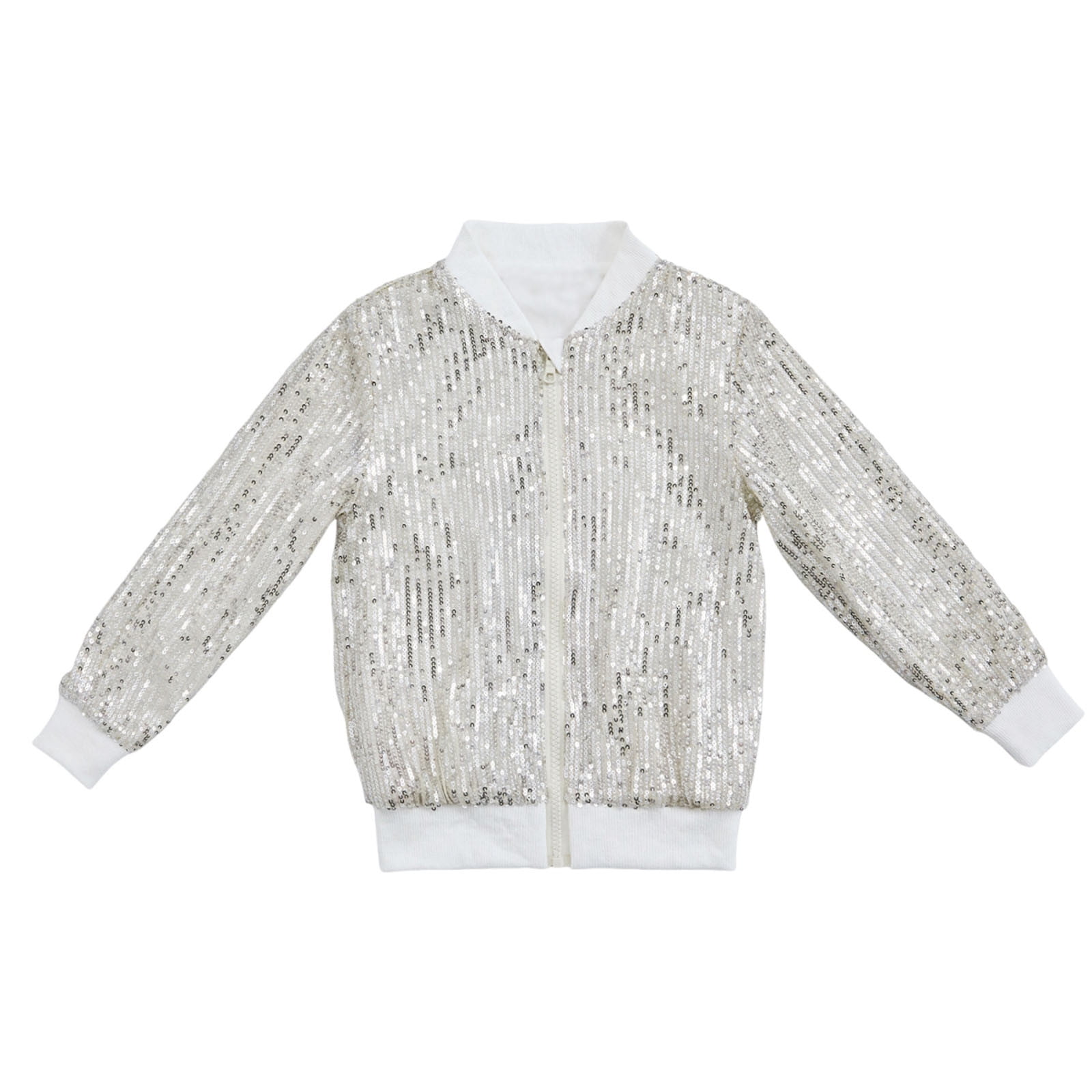 OGLCCG Girls Sequin Jacket Kids Glitter Sparkle Long Sleeves Full ...