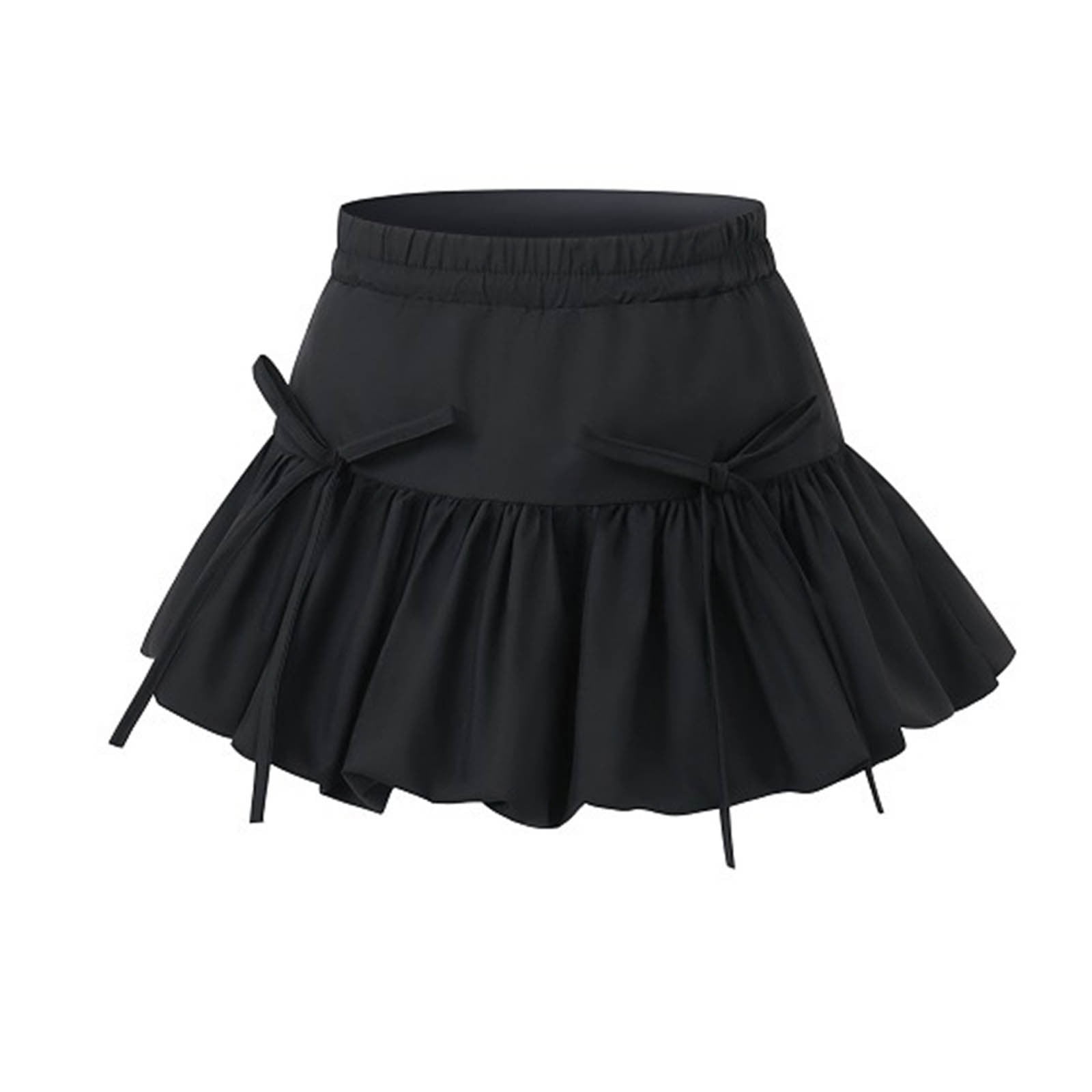 OGLCCG Girls Y2K Ruffle Mini Skirt High Waisted Bow Ruffle Tiered ...