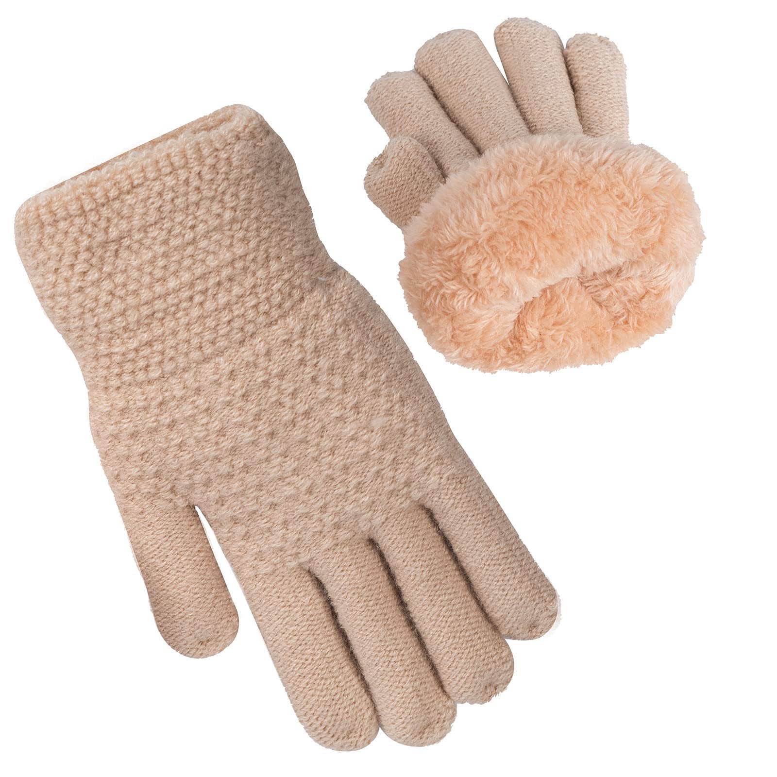 OGLCCG Kids Winter Gloves Girls Boys Warm Thermal Thick Knitted Soft ...