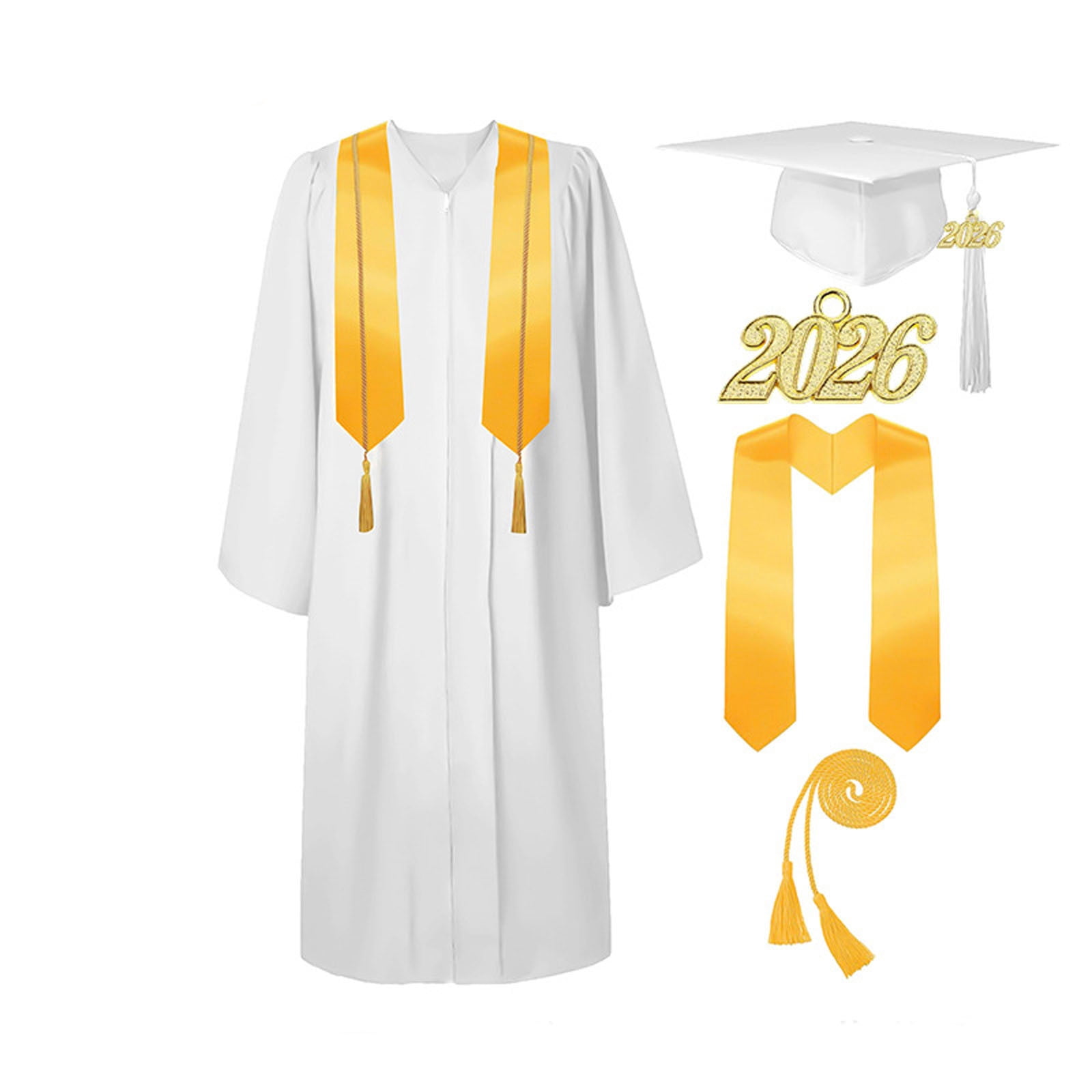 OGLCCG Long Sleeved Graduation Bachelor's Gown Shawls Cap Bachelor Robe ...