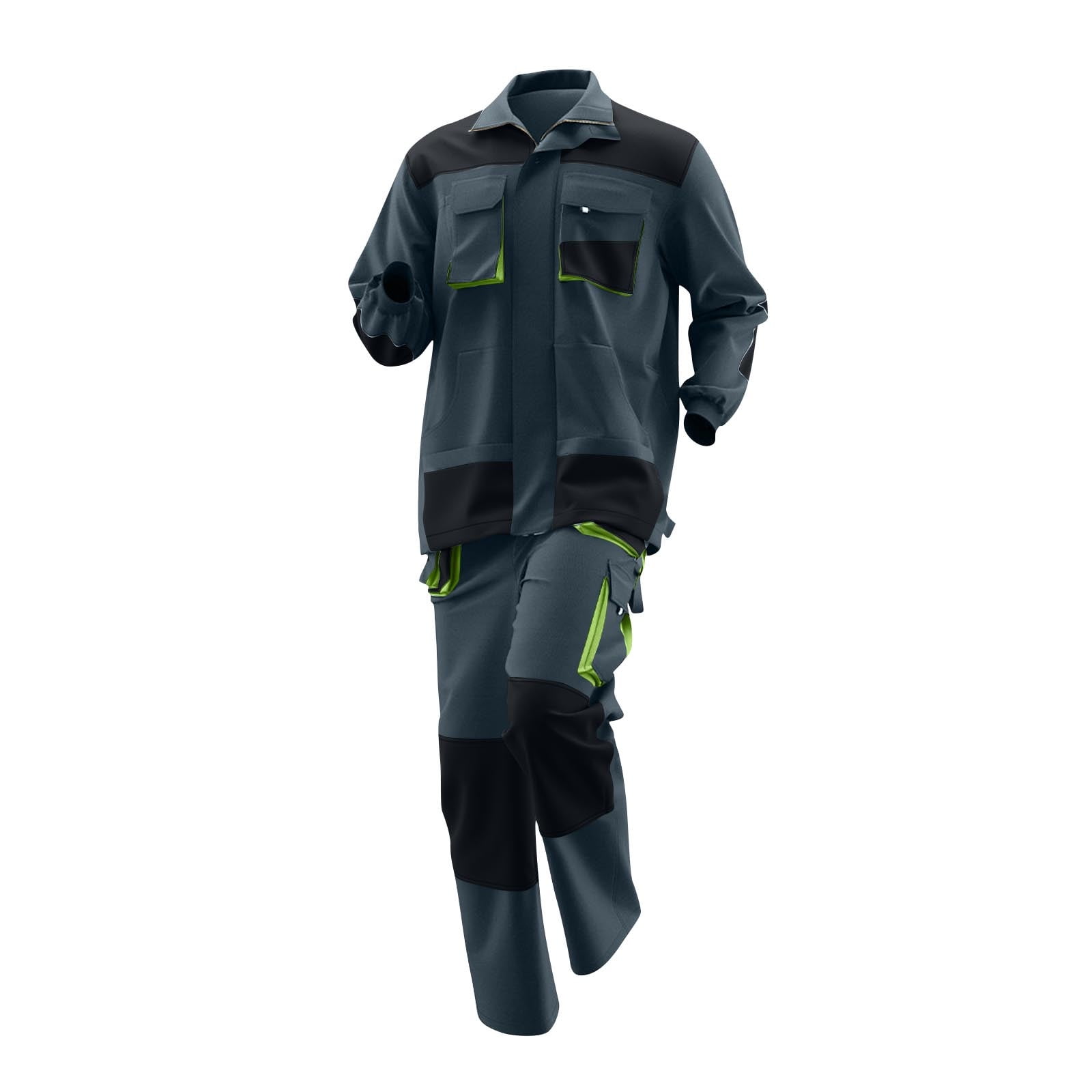 OGLCCG Men's 2 Pieces Outfits Safety Long Sleeve Cargo Work Uniform ...