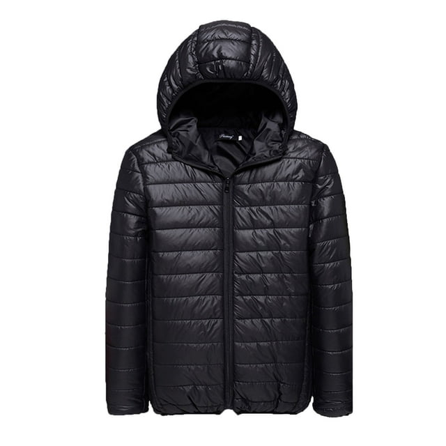 OGLCCG Men's Packable Down Jacket, Warm, Cotton-padded, Zipper, Hooded Puffer Coats - Walmart.com