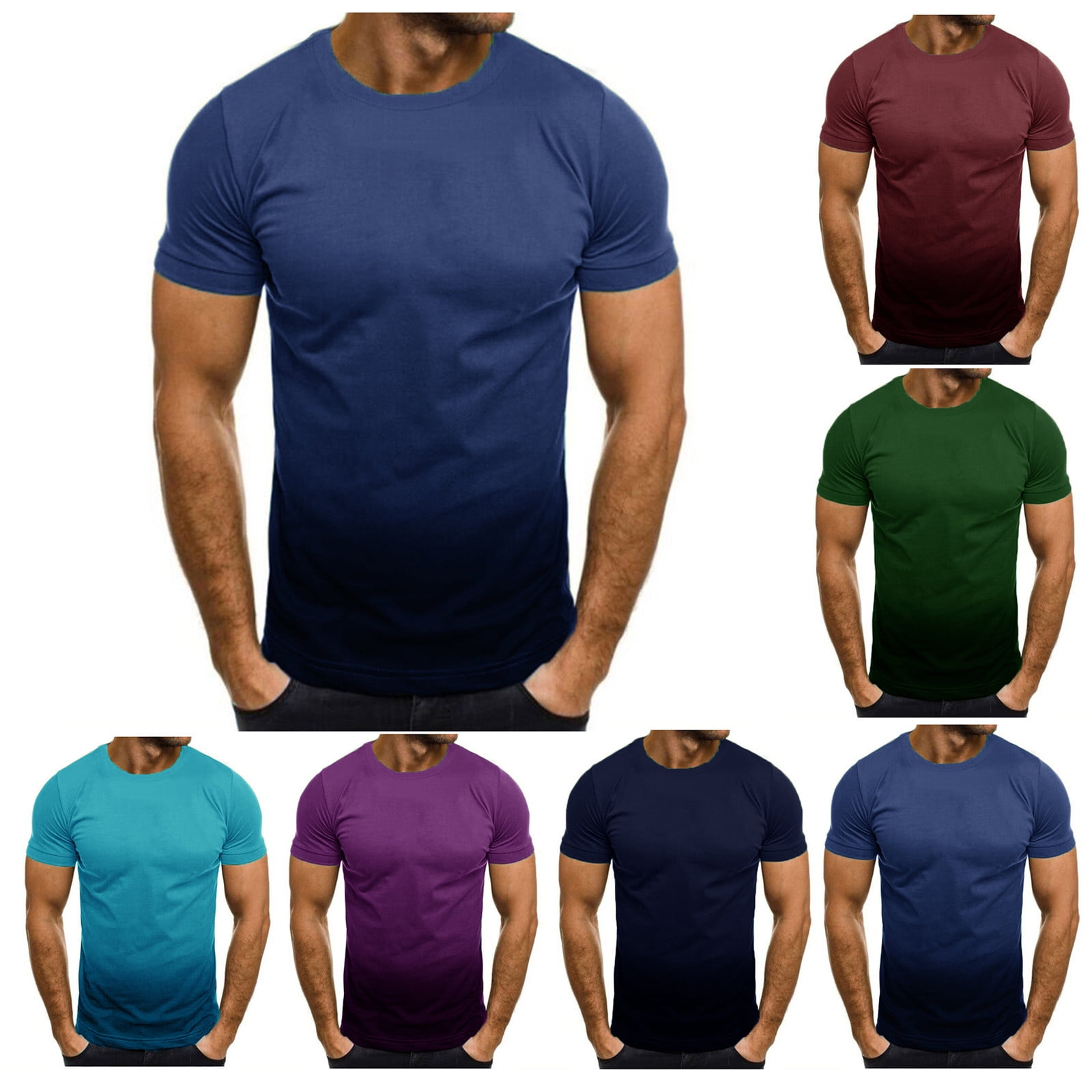 OGLCCG Men's Short Sleeve T-Shirt Casual Gradient Printed Lightweight ...