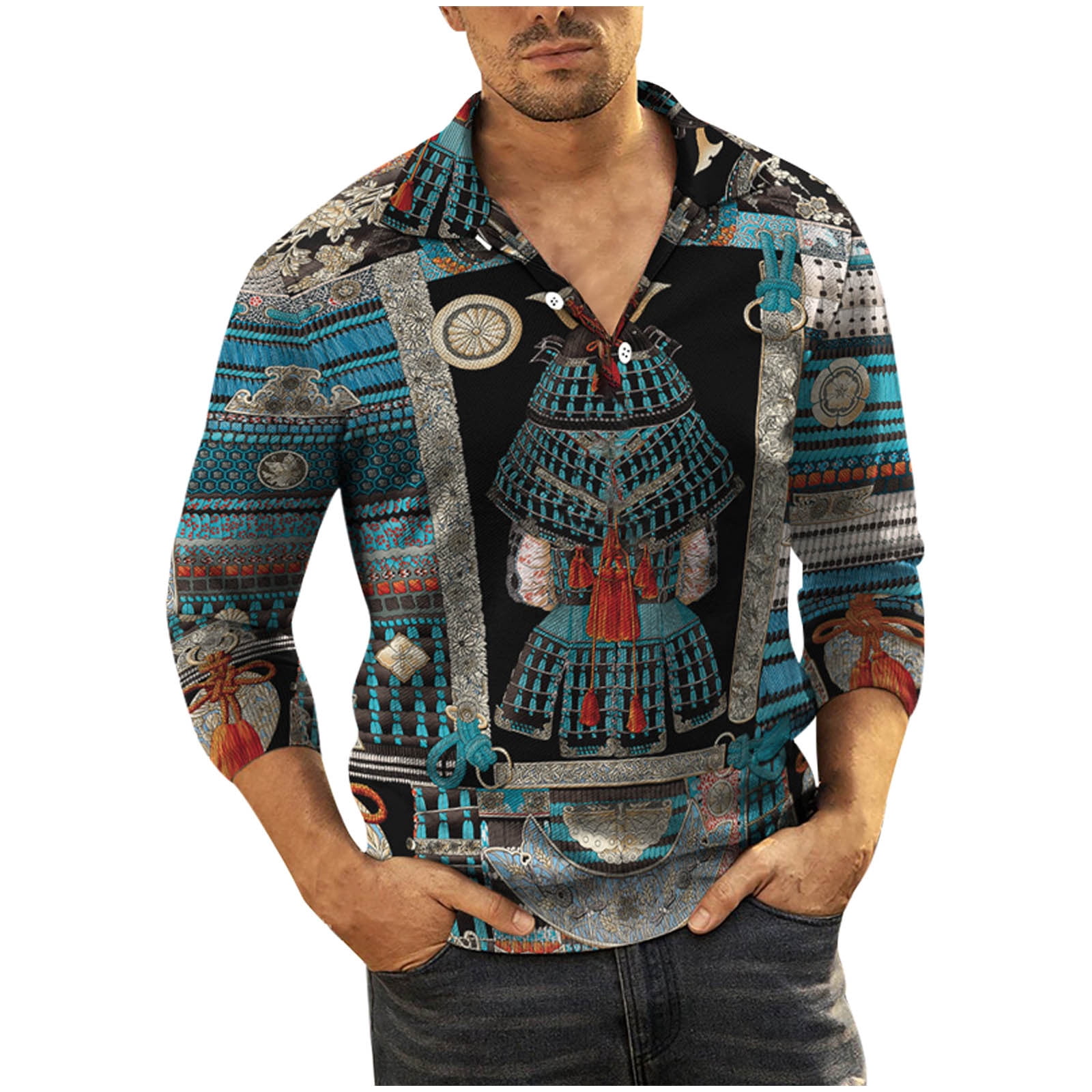 OGLCCG Men's Tribal Aztec Printed Sweatshirt 2023 Fall Fashion 1/4 ...