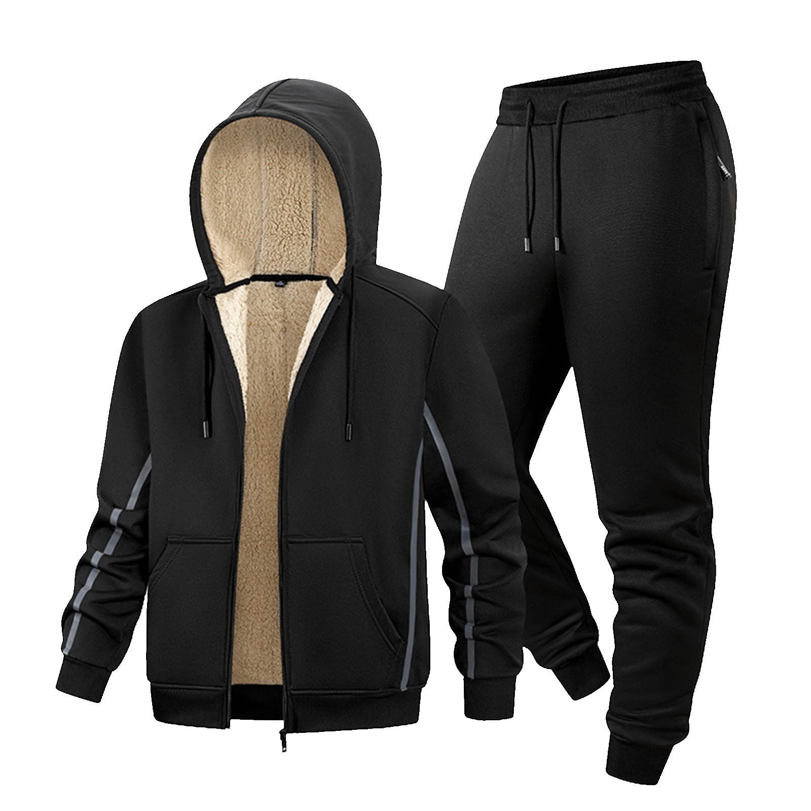 OGLCCG Mens Sweatsuit Casual Winter Warm 2 Piece Jogging Suits Sets ...