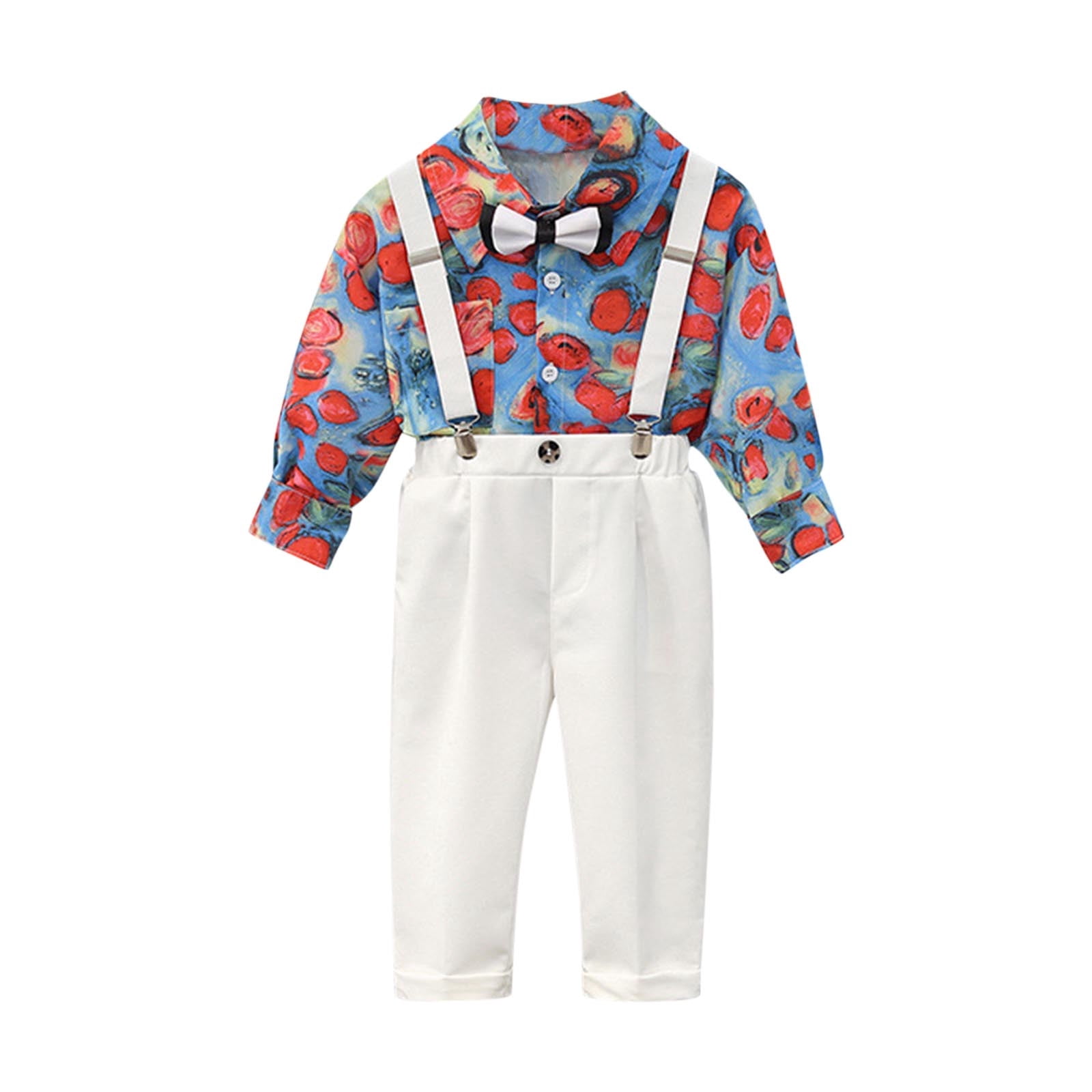 OGLCCG Toddler Boys Formal Suit Sets Gentleman Long Sleeves Bowtie ...