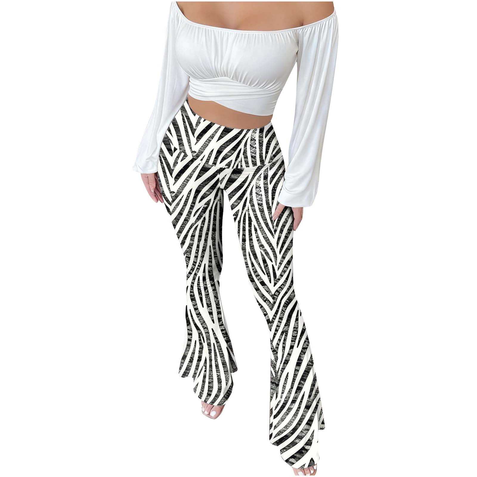 OGLCCG Women Tight-Fitting Hip Flare Pants Vintage Graphic Print ...