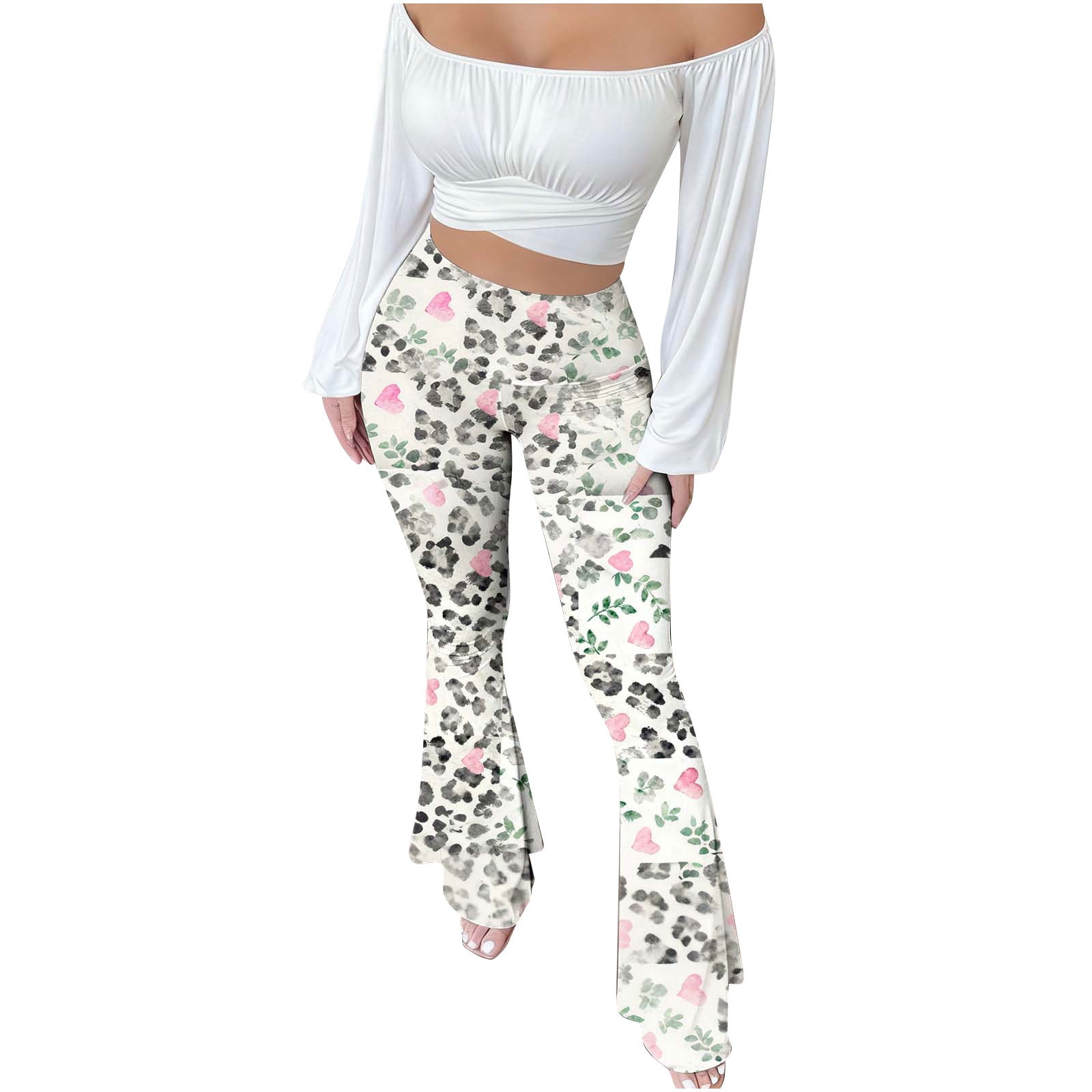 OGLCCG Women Tight-Fitting Hip Flare Pants Vintage Graphic Print ...