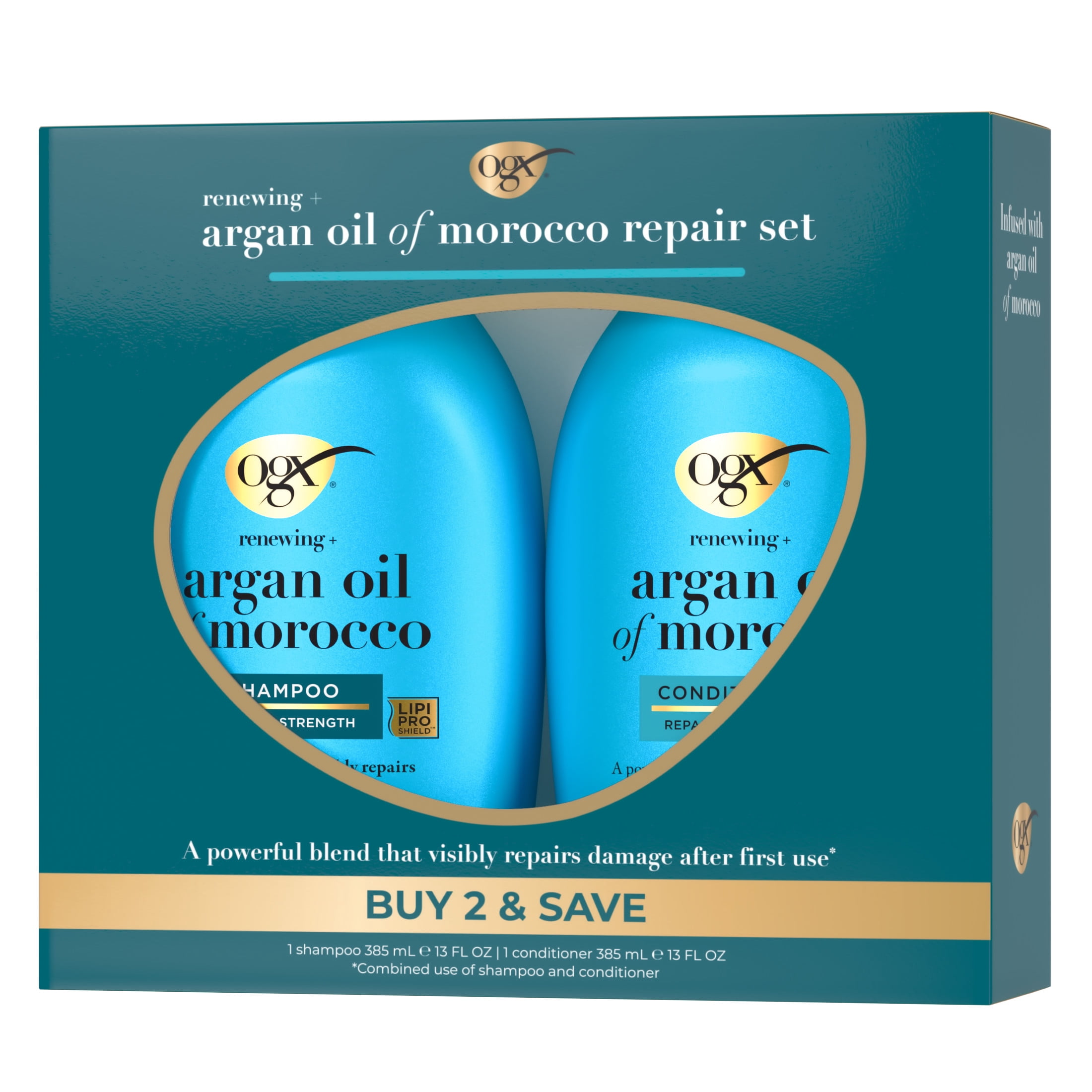 OGX Renewing+ Argan Oil of Morocco Shampoo & Conditioner Set, 2 x 13 fl ...