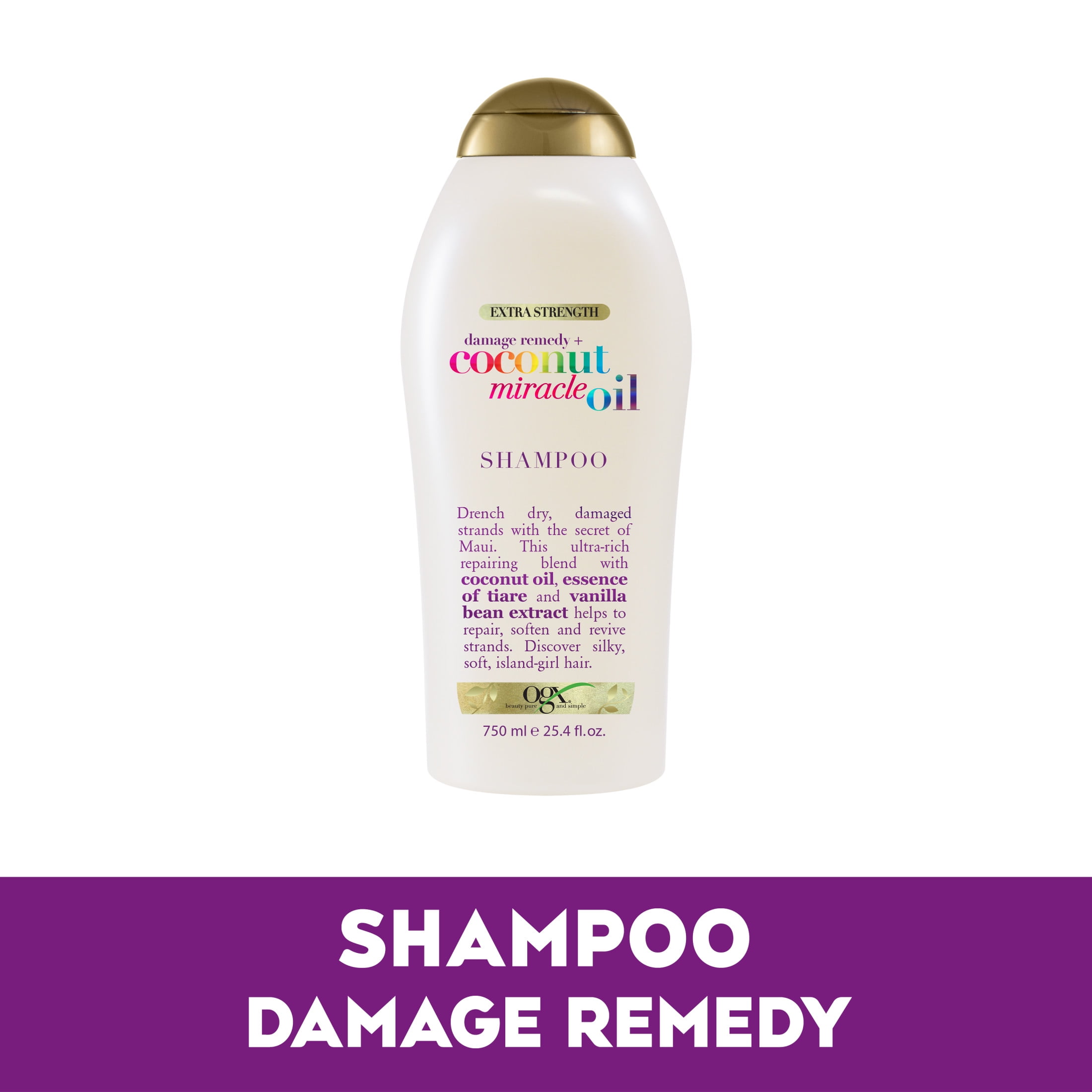 OGX Extra Strength Damage Remedy Repairing Daily Shampoo with Coconut ...