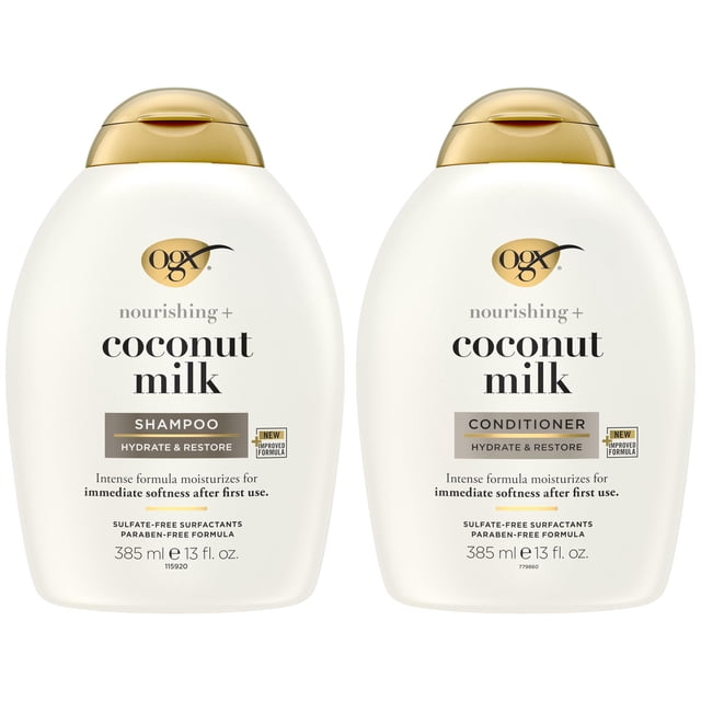 OGX Nourishing + Coconut Milk Moisturizing Hair Shampoo & Conditioner ...
