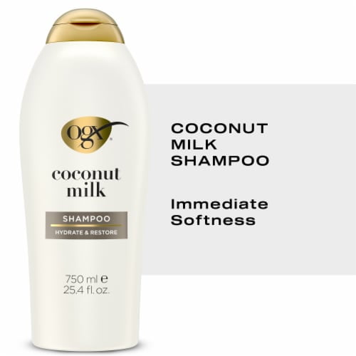OGX Nourishing + Coconut Milk Shampoo, Hydrating & Restoring for Soft ...
