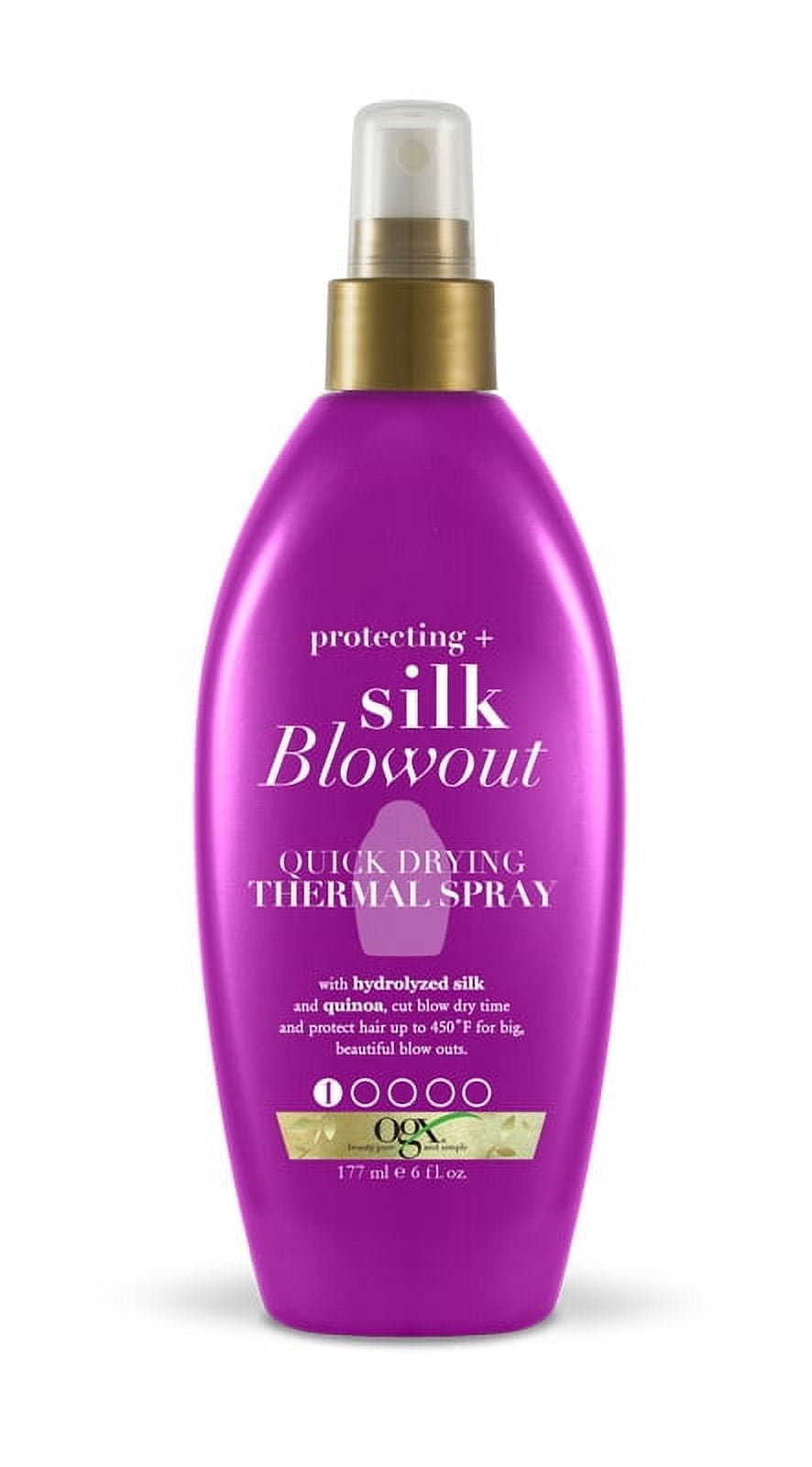 OGX Hair Protecting + Silk Blowout Quick Drying Thermal Spray, 6 fl oz ...