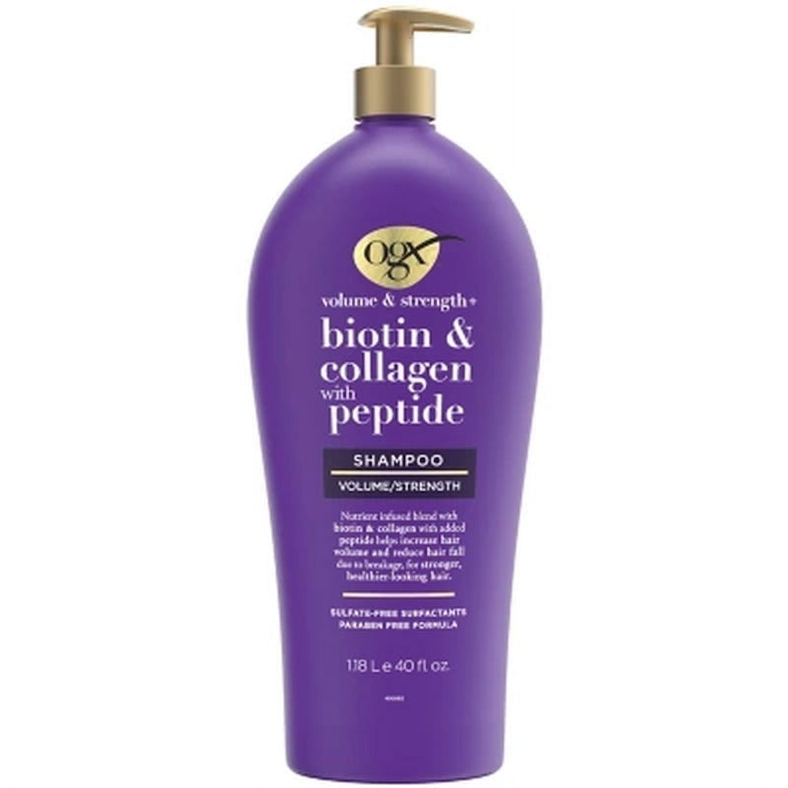 OGX Volume & Strength + Biotin & Collagen with Peptide Shampoo, 40 Oz ...