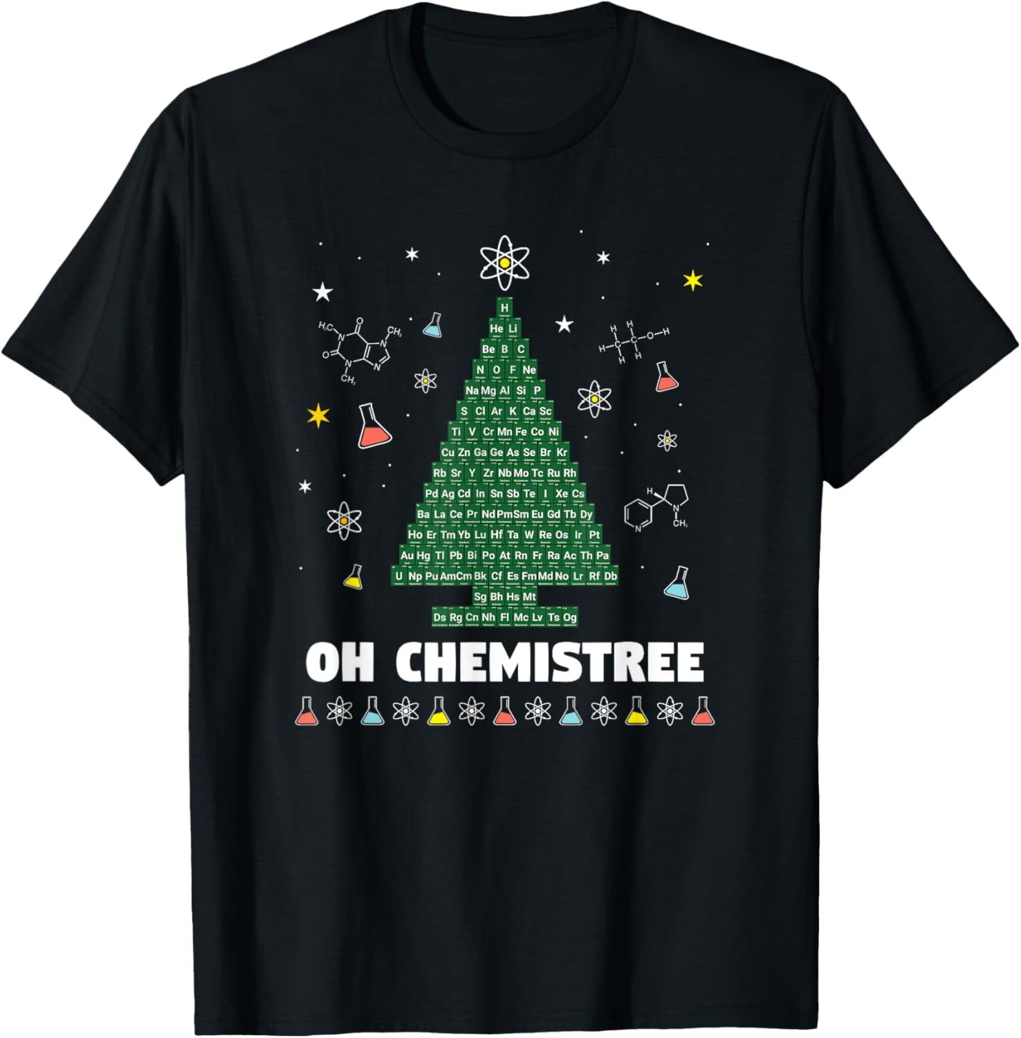 OH CHEMISTREE Periodic Table Chemistry Christmas Tree T-Shirt - Walmart.com