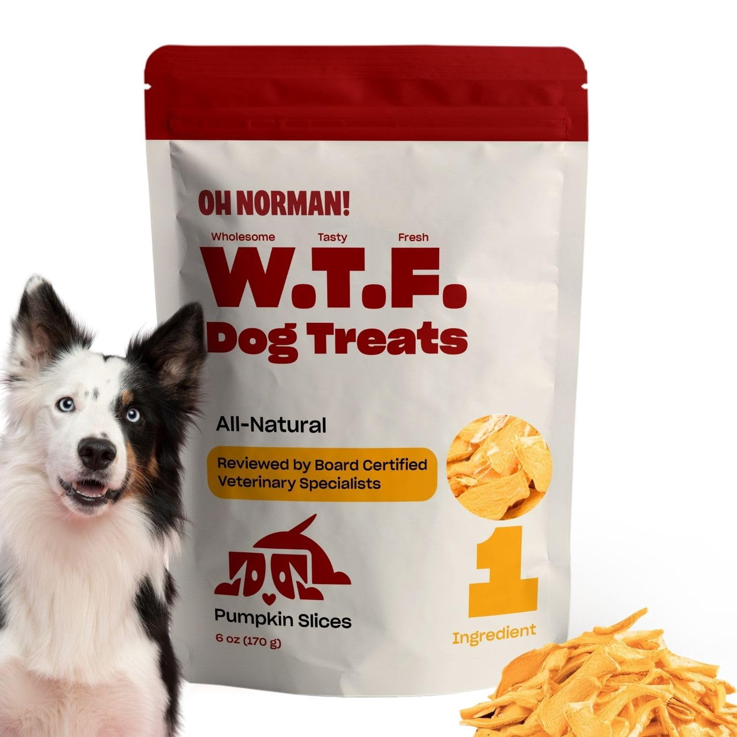 OH NORMAN! Single Ingredient XEF1 Pumpkin Dog Treats by Kaley Cuoco ...