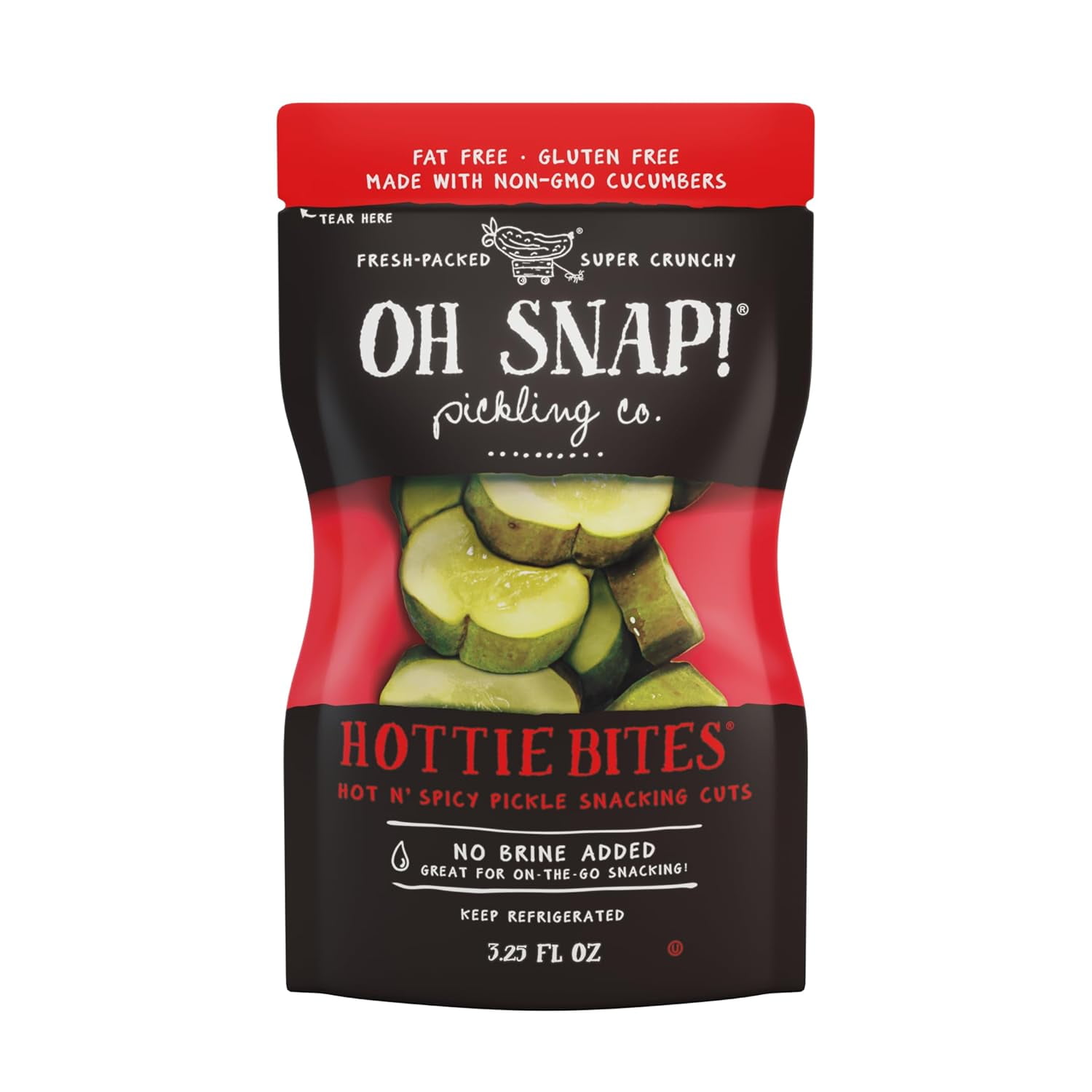 "OH SNAP! | Hottie Bites (12 Pack) | Hot N' Spicy Pickle Snacking Cuts ...