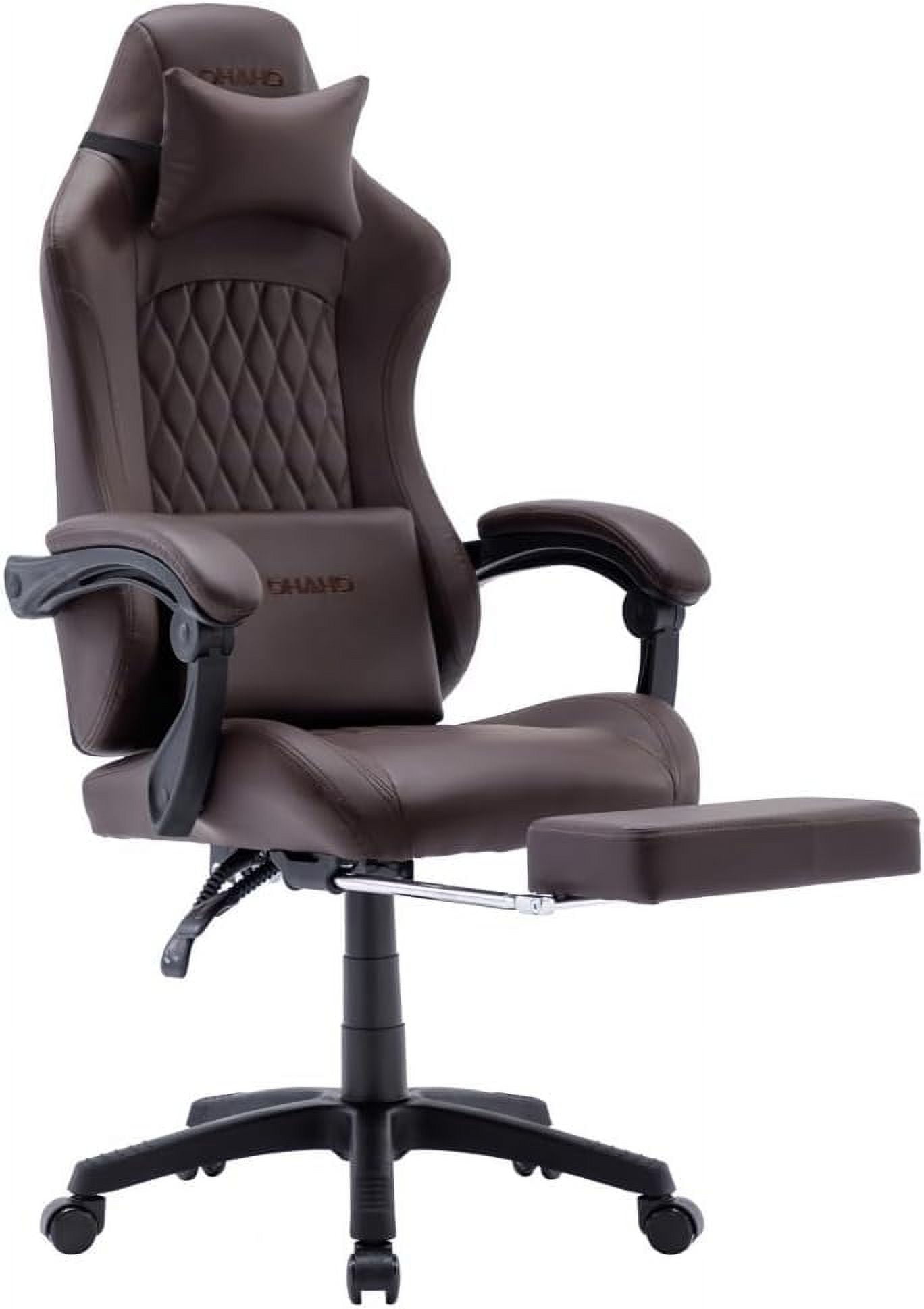 OHAHO Gaming Chair with Footrest, Lumbar Support, Adjustable Height ...