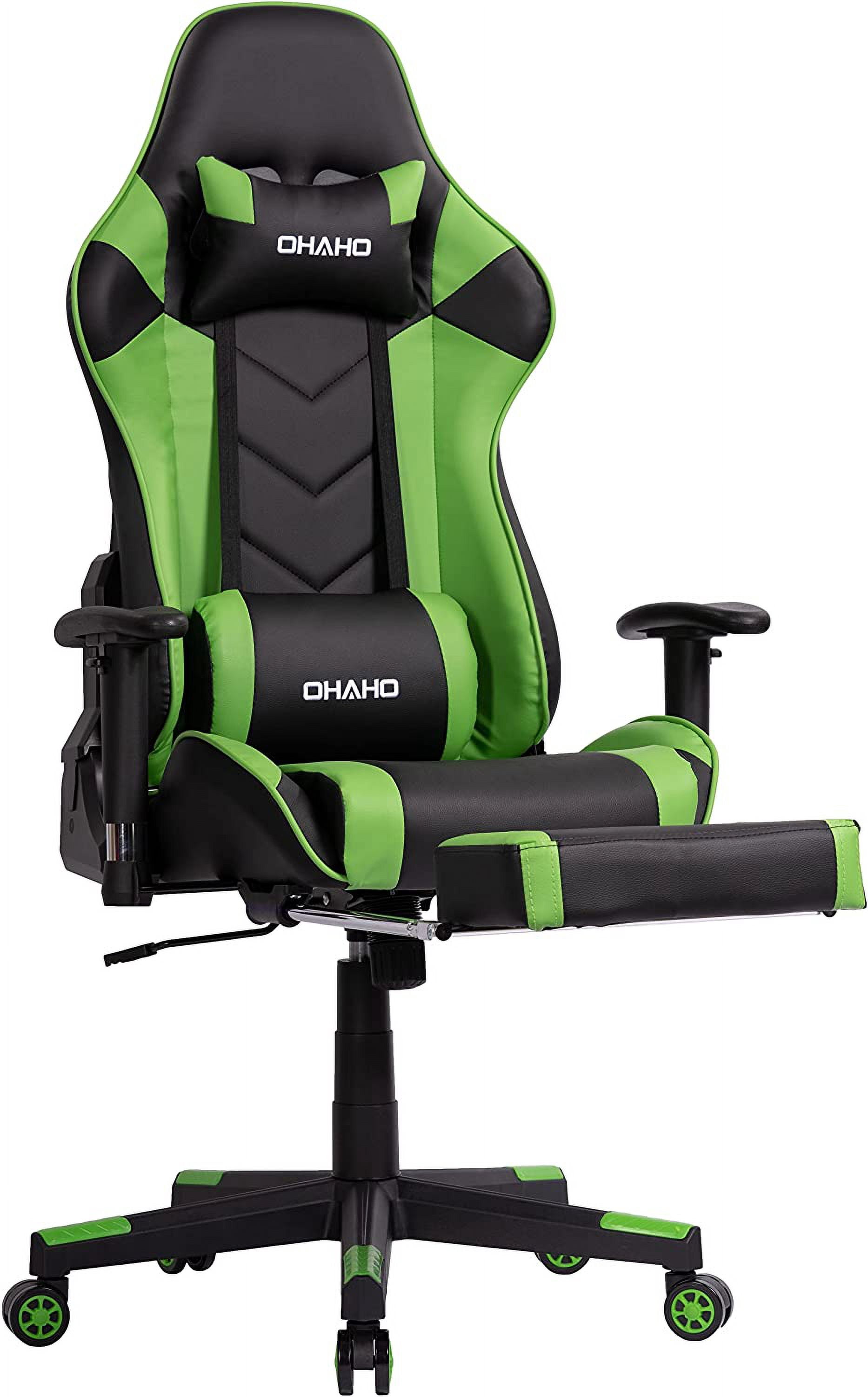 OHAHO Gaming Chair Racing Style Office Chair Adjustable Massage Lumbar ...