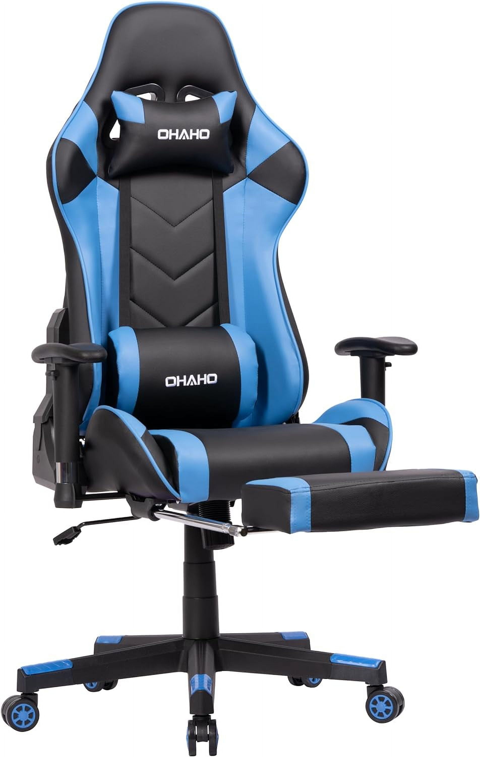 OHAHO Gaming Chair Racing Style Office Chair Adjustable Massage Lumbar ...