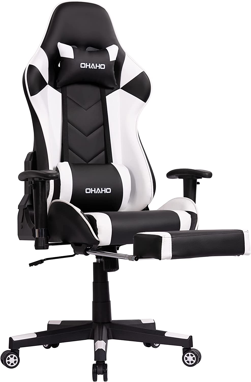 OHAHO Gaming Chair Racing Style Office Chair Adjustable Massage Lumbar ...