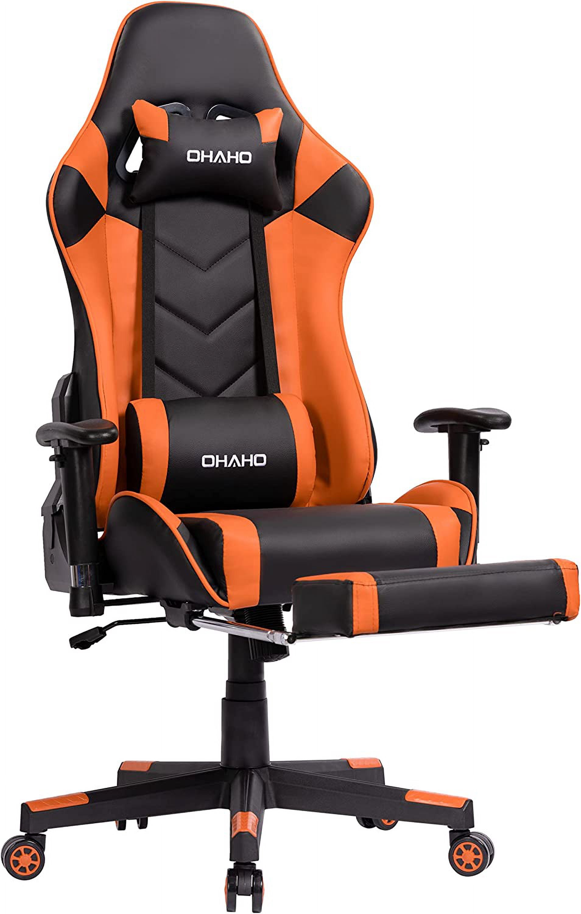 OHAHO Gaming Chair Racing Style Office Chair Adjustable Massage Lumbar ...