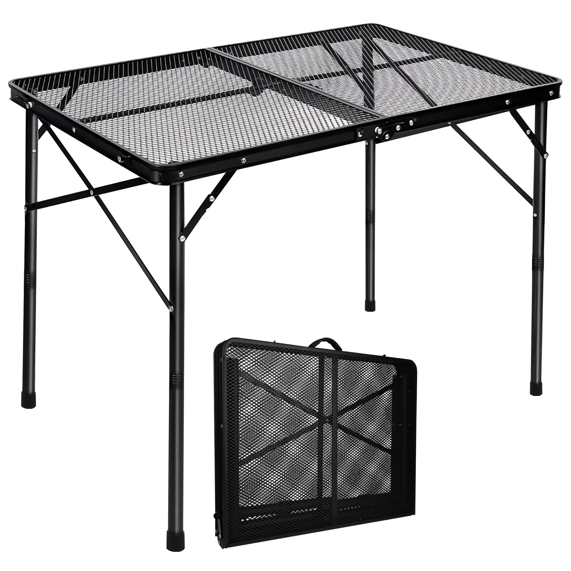 OHHANI Camping Table, Folding Grill Table 3Ft, Portable Outdoor BBQ ...