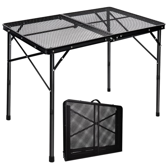OHHANI Camping Table, Folding Grill Table 3Ft, Portable Outdoor BBQ ...