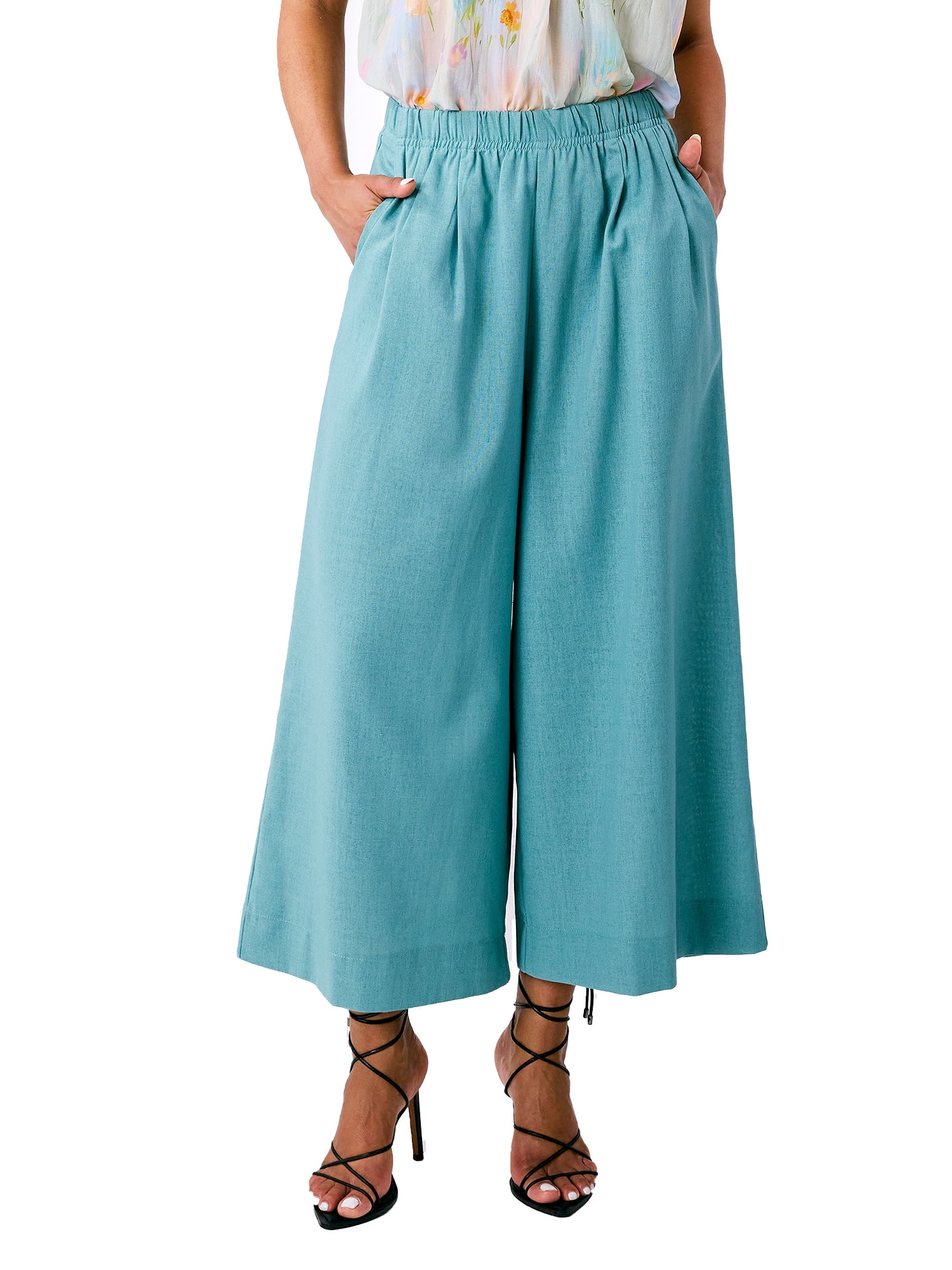 OHHSHEEN Women's Casual Pants, Elastic High Waisted Wide Leg Pants ...