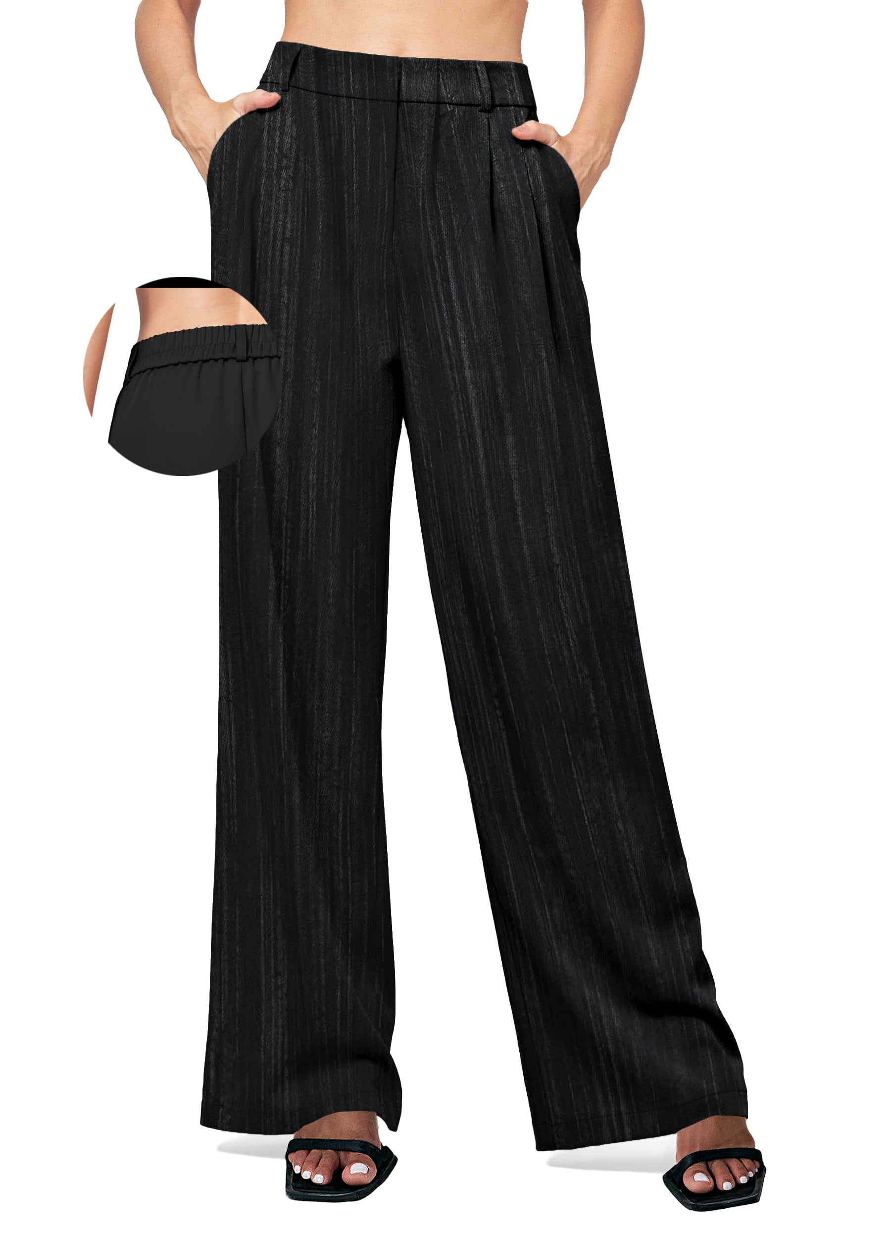 OHHSHEEN Women's wide leg pants with Pockets, casual work pants for ...