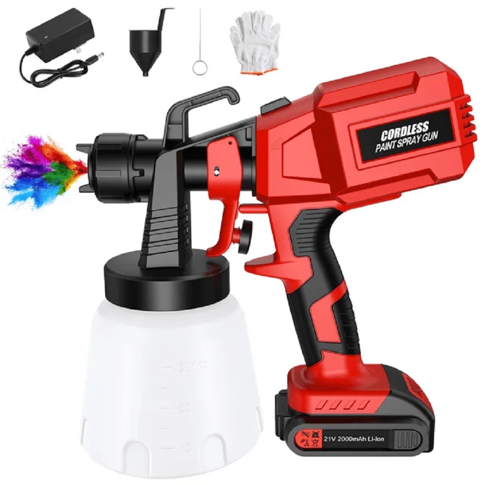 OHHSUN Paint Sprayer - Cordless Paint Sprayer Handheld Paint Spray Gun ...