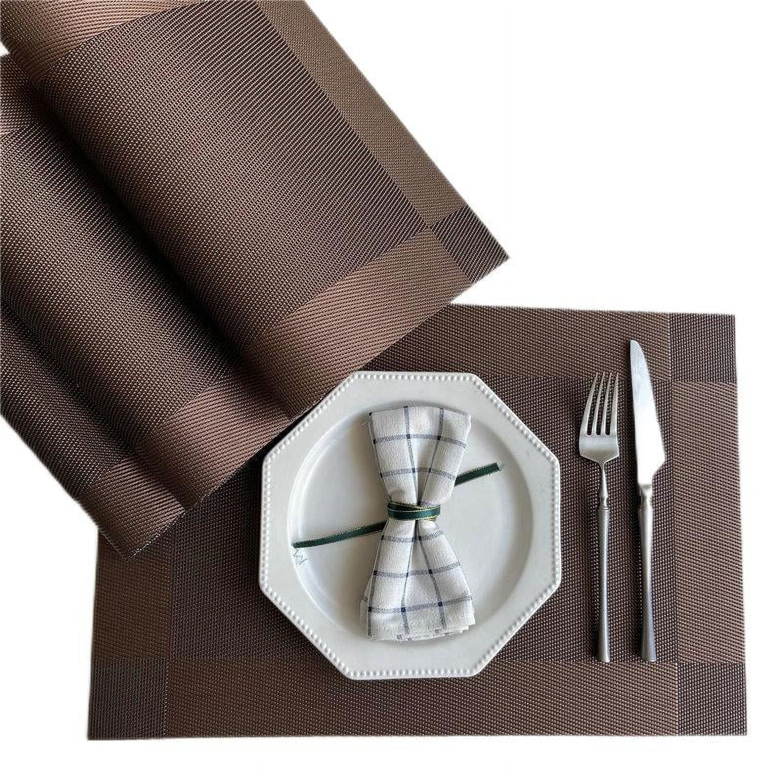 OHHSUN Placemats Set of 6, Washable PVC Table Mats, 18"x12", Coffee ...
