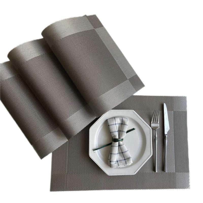 OHHSUN Placemats Set of 6, Washable PVC Table Mats, 18"x12", Gray ...