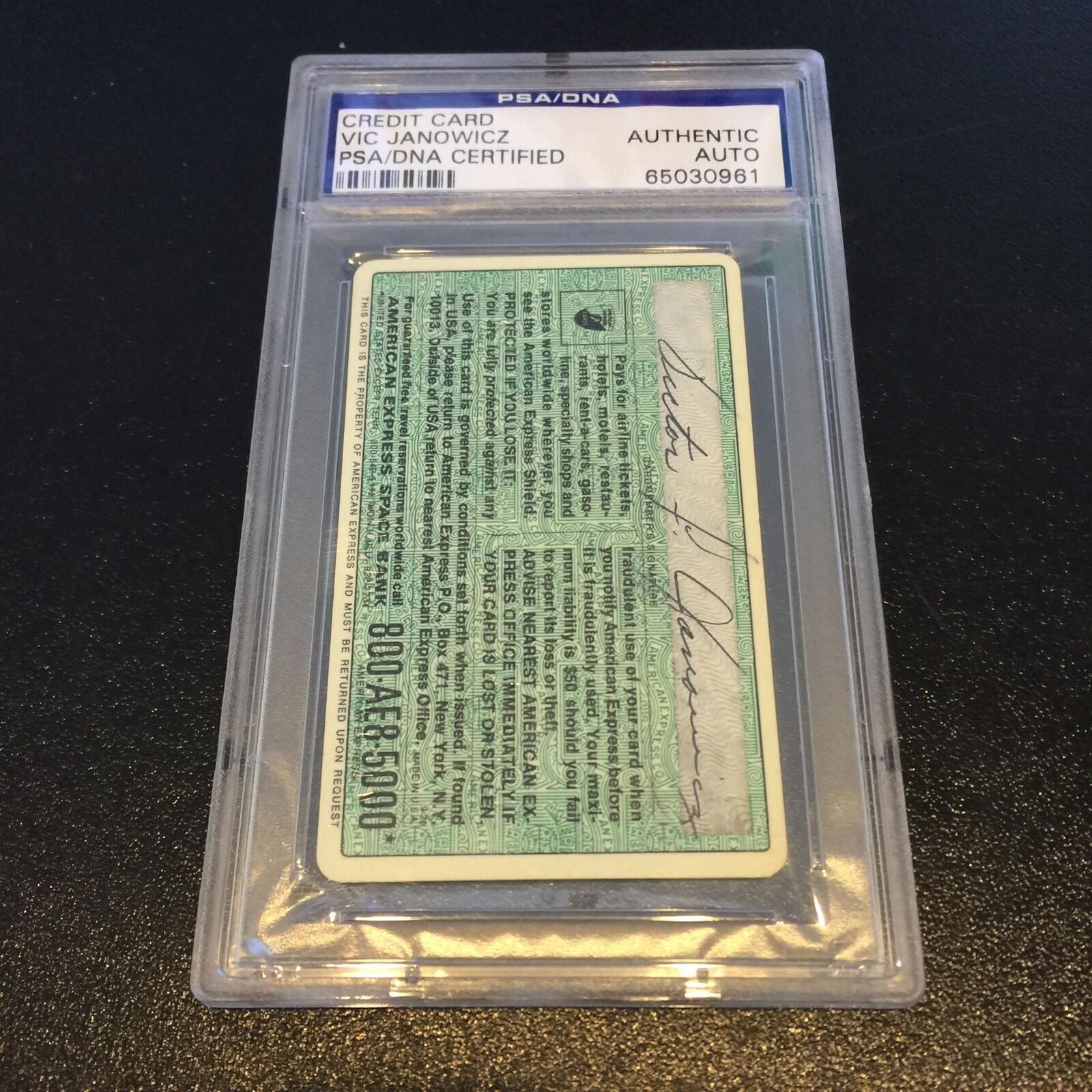 OHIO STATE HEISMAN VIC JANOWICZ PSA/DNA SIGNED PERSONAL AMER EXPRESS ...