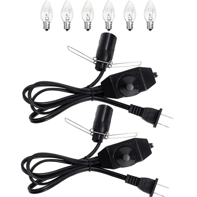 OHLGT 2-Packs Salt Lamp Cord Replacement and 6 Packs 15 Watt Salt Lamp ...