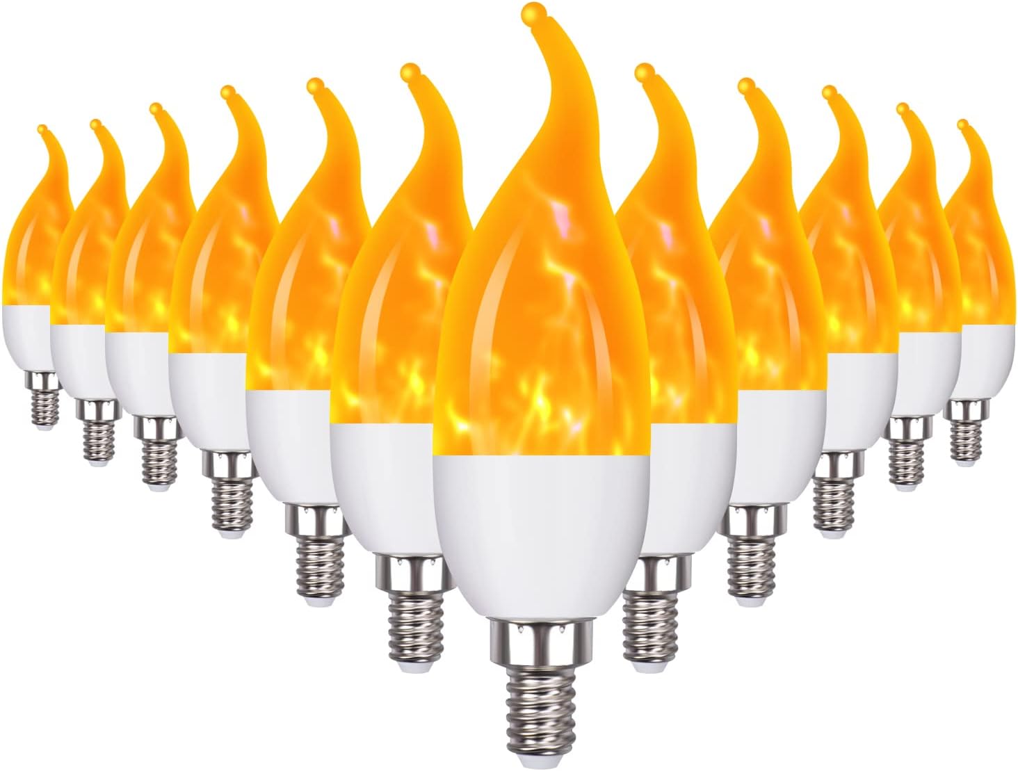 Rosnek LED Flame Light Bulb, E12/E14/E27/B22 Flickering Flame Effect ...