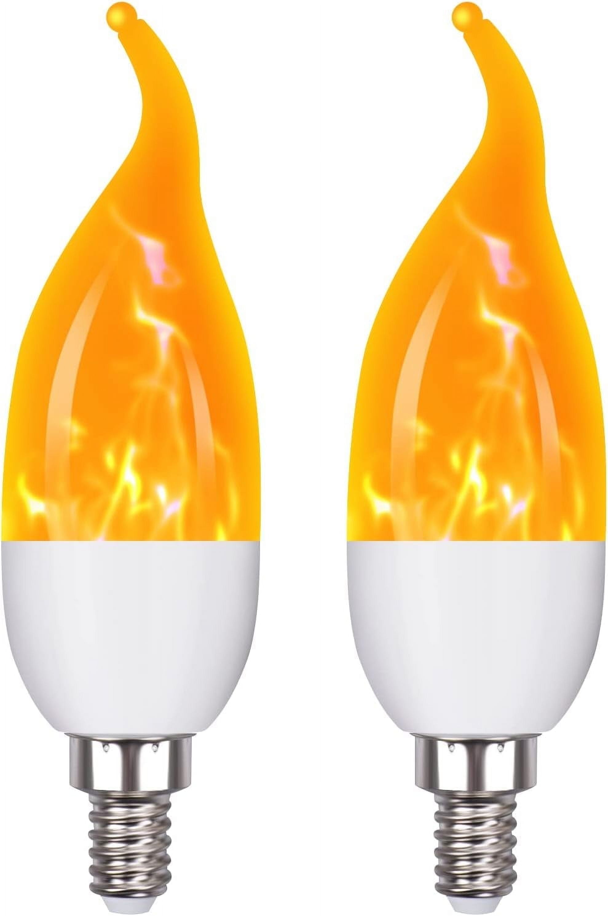 OHLGT E12 Flame Bulbs 2 Pack, 3 Mode LED Candelabra Flame Light Bulb 1. ...