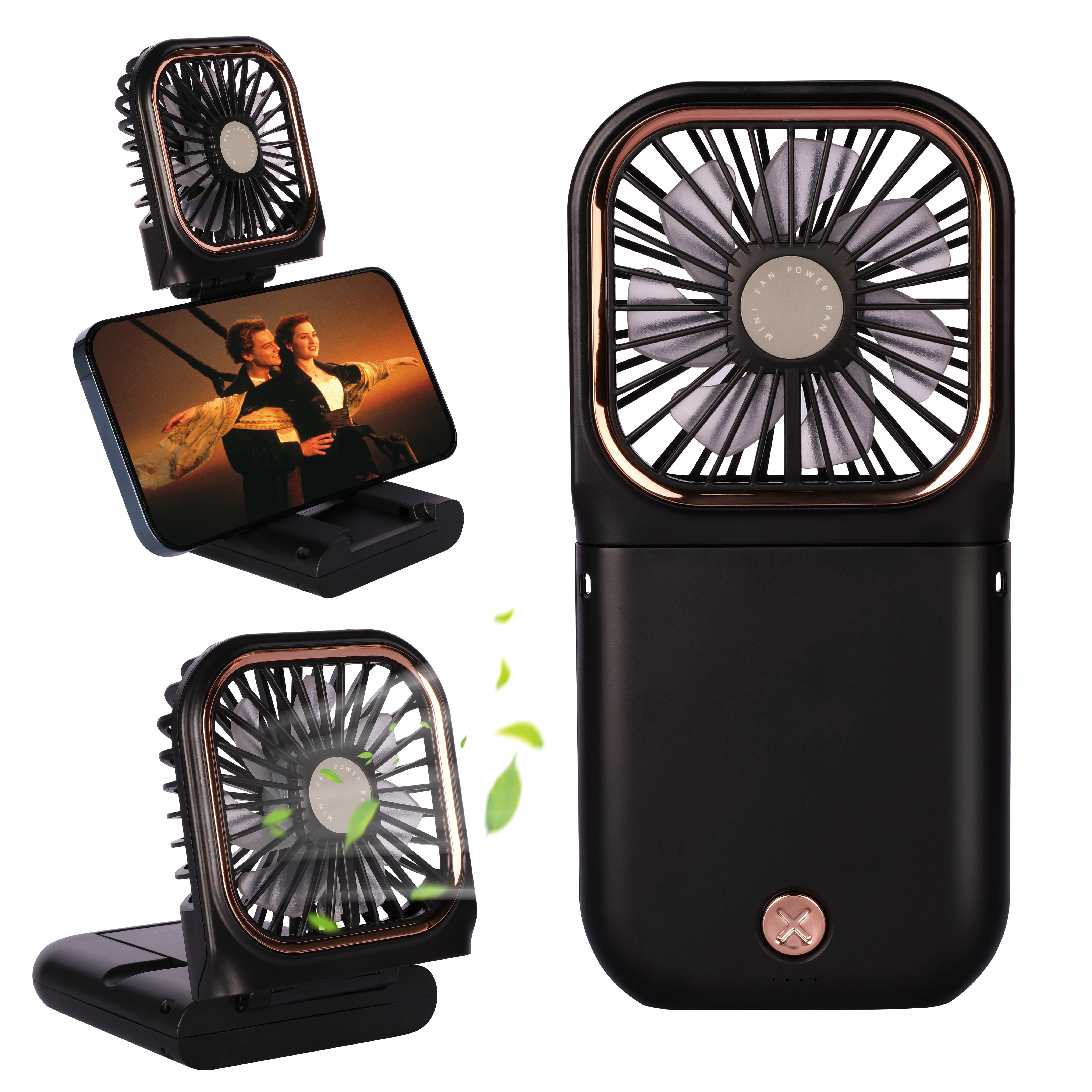 OHLGT Folding Neck Fan，3 Speeds Rechargeable，3 in 1 Portable USB Fan ...