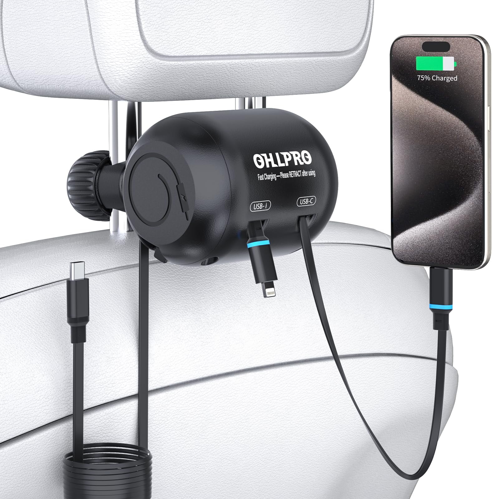 OHLPRO 2 in 1 Backseat Car Charging Station Box, 45W Fast Charge Multi ...