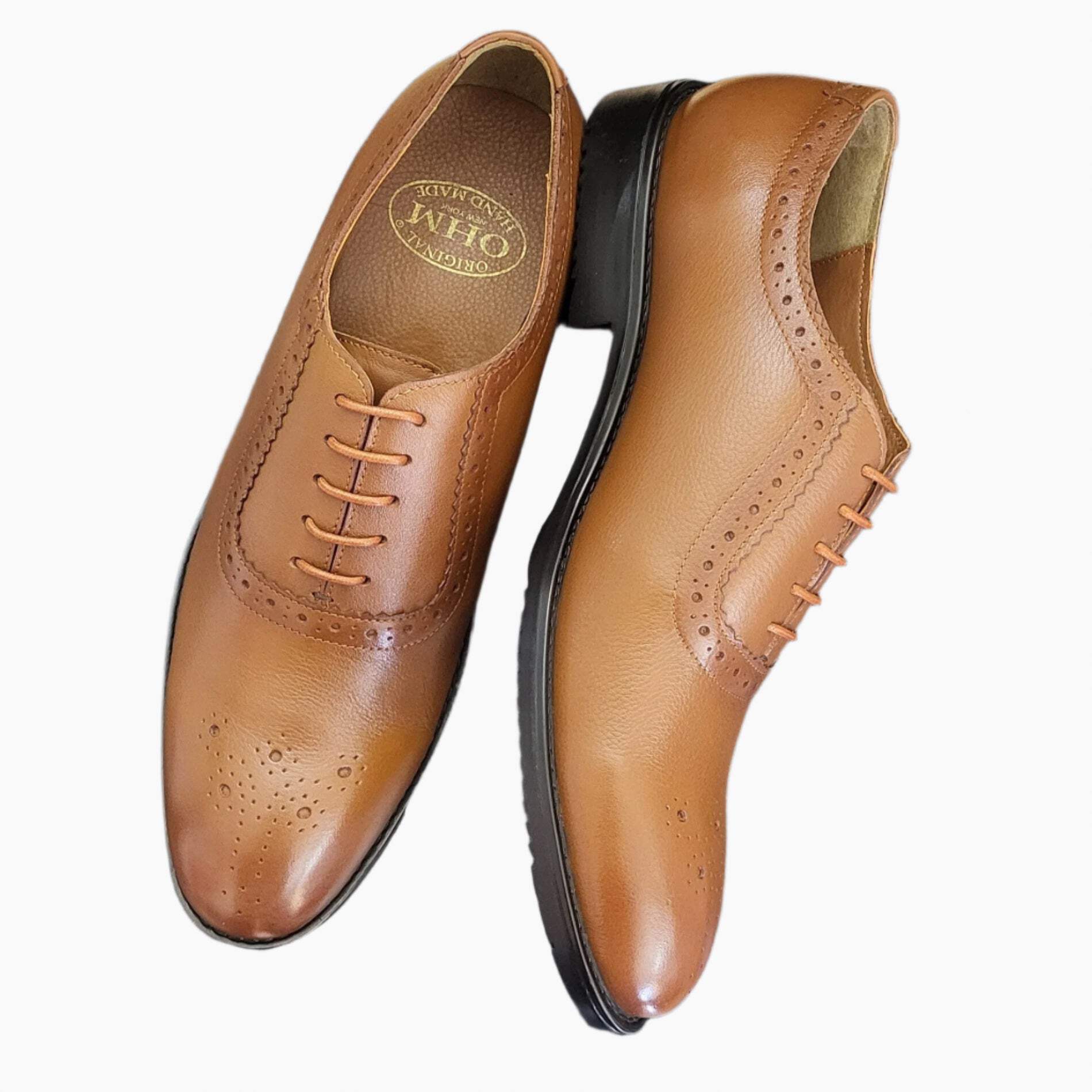 OHM New York Oxford Medallion Toe Leather Shoe - Walmart.com