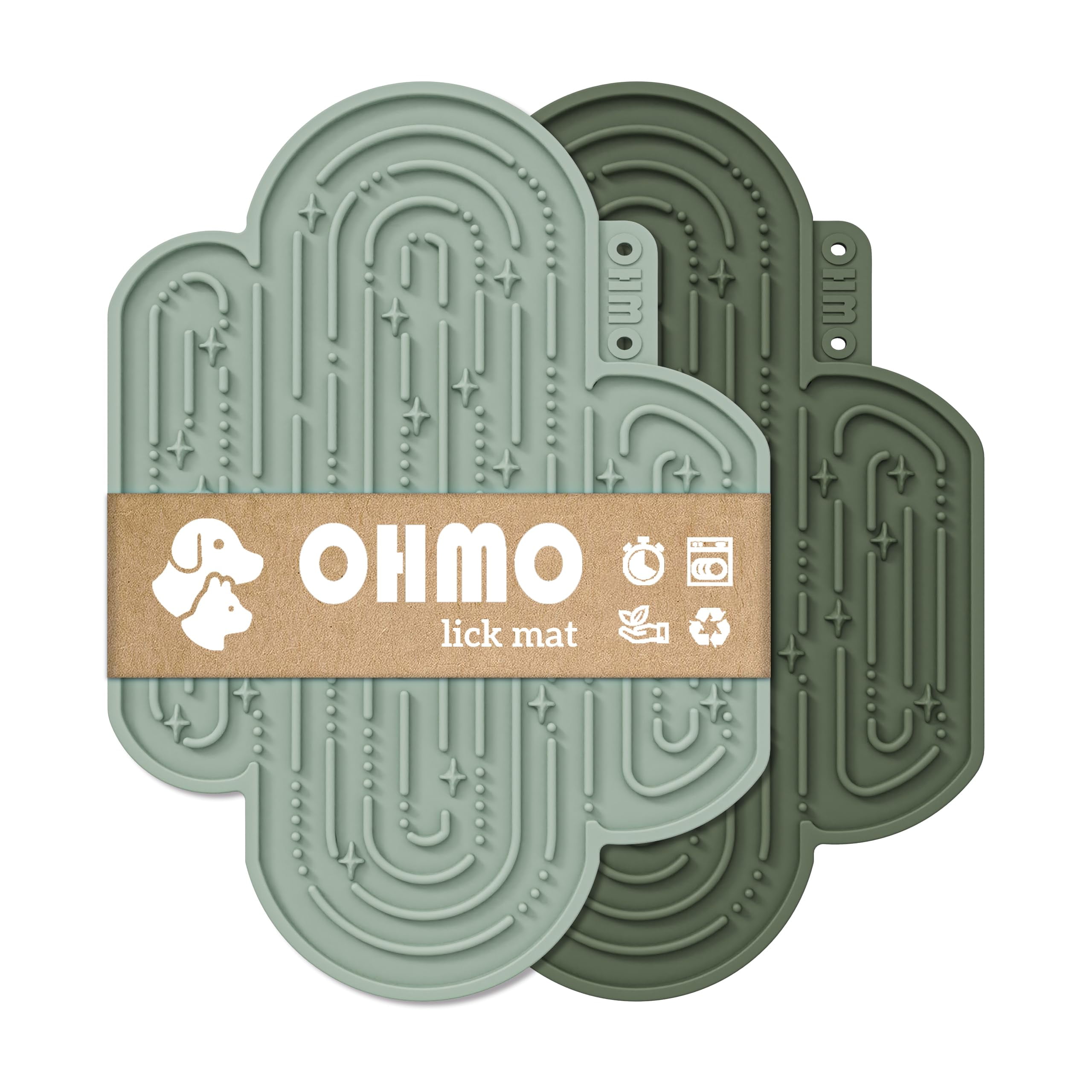 OHMO Lick Mat for Dogs and Cats Large(2 Pack) Cactus Design Easy to ...