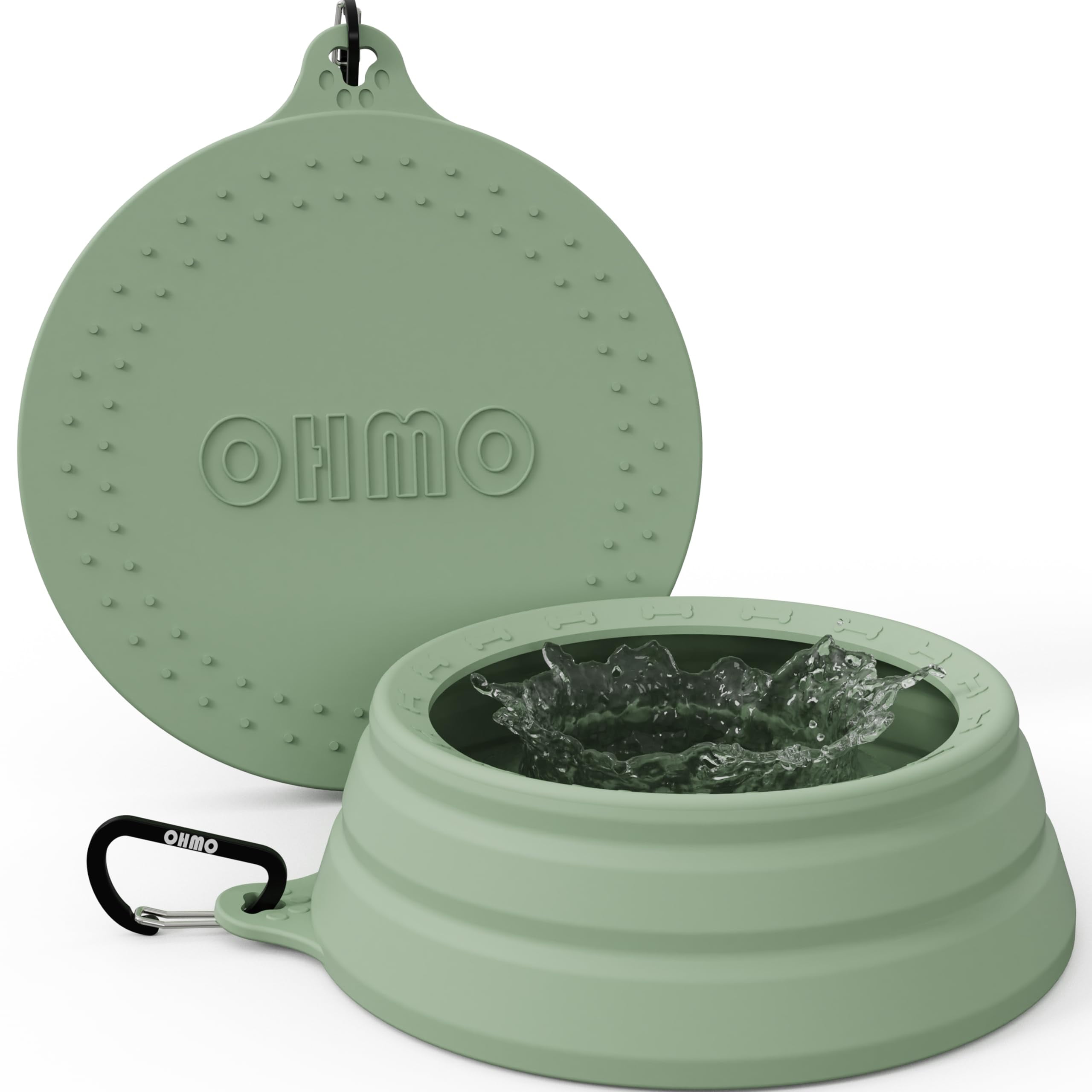 OHMO Spill Proof Collapsible Dog Water Bowl Large 34oz for Cars, No ...
