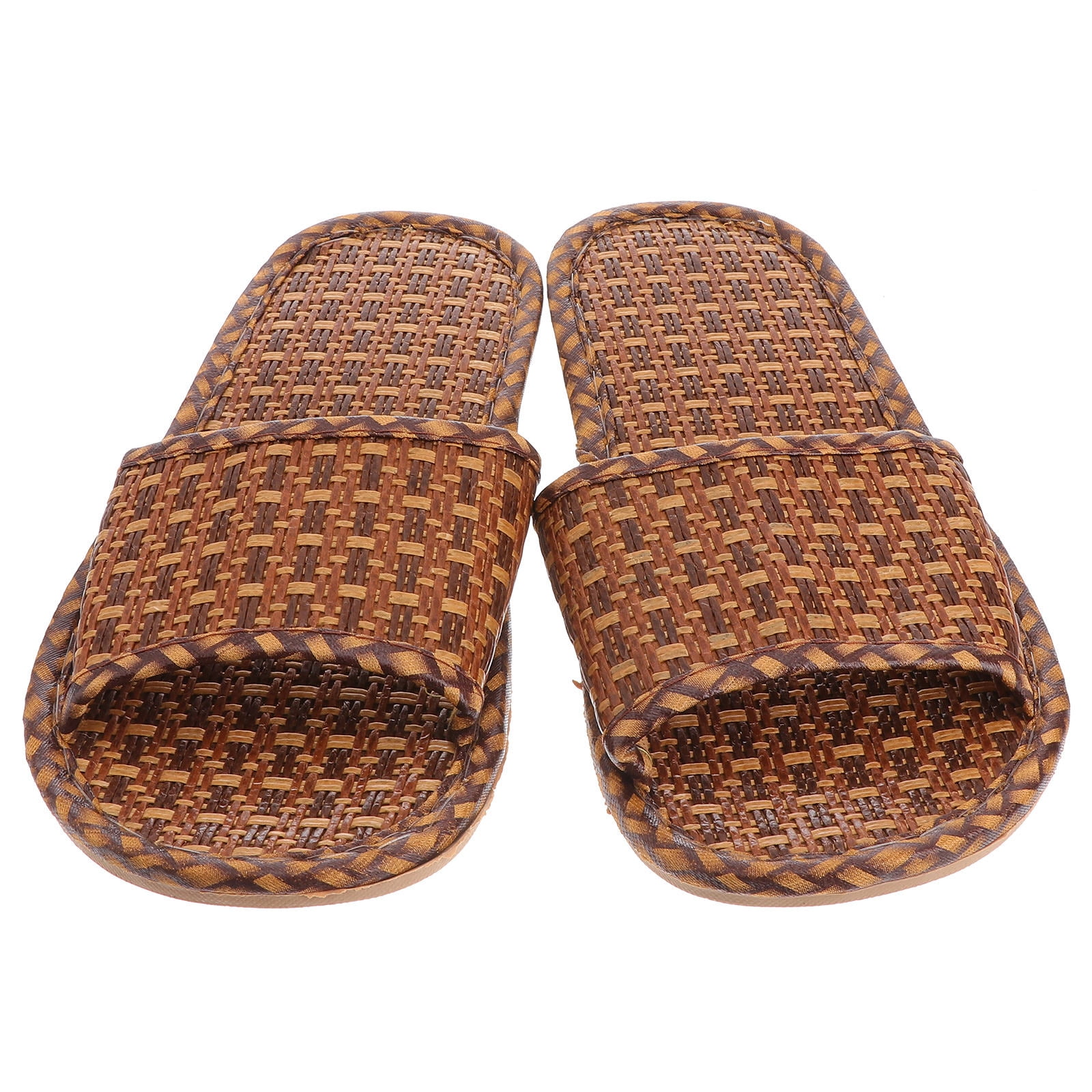 OHOIOLLA 1 Pair Summer Woven Sandals Black Rattan Slide Non-slip ...