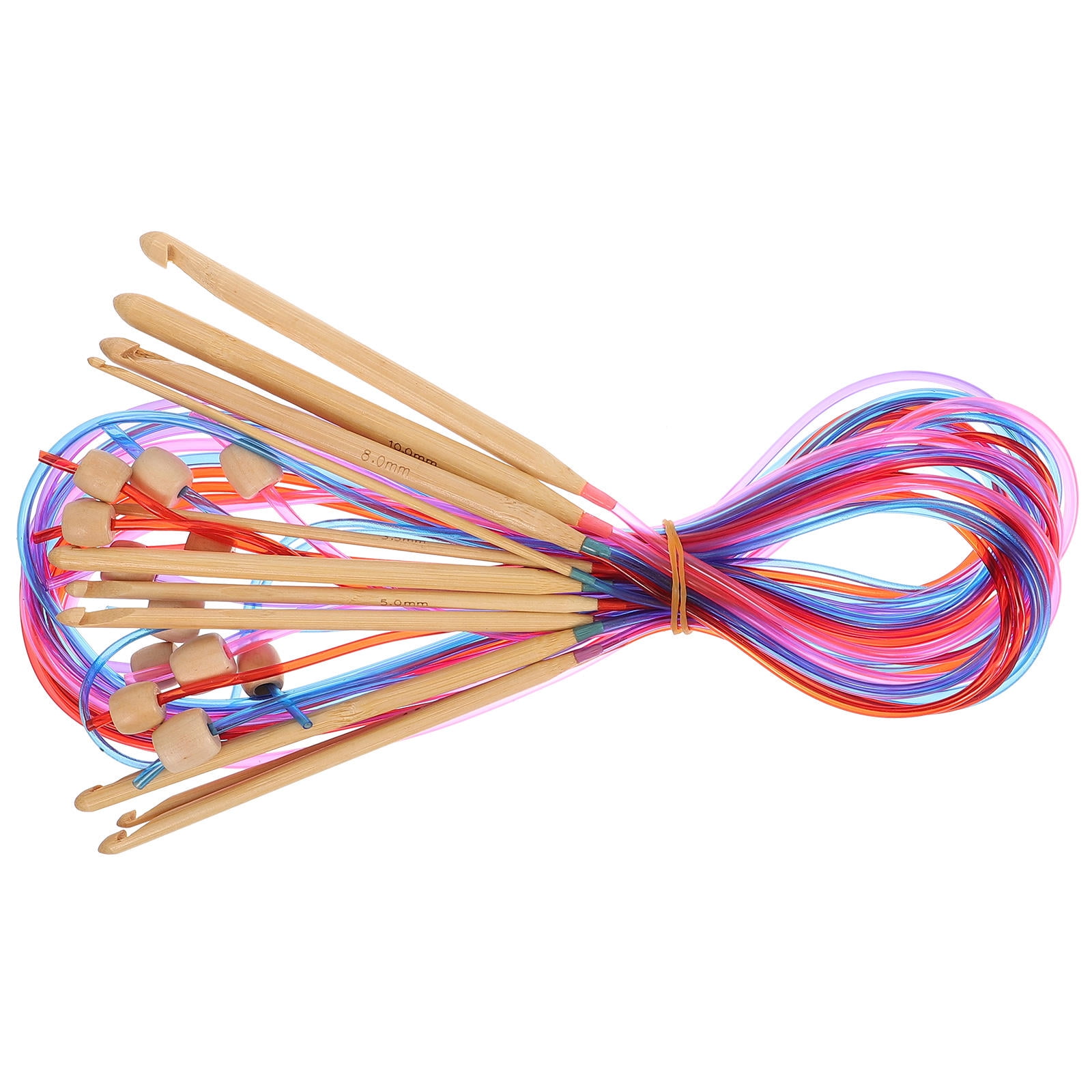 OHOIOLLA 1 Set Colorful Yarn Crochet Hooks Compact Design Wood Material ...