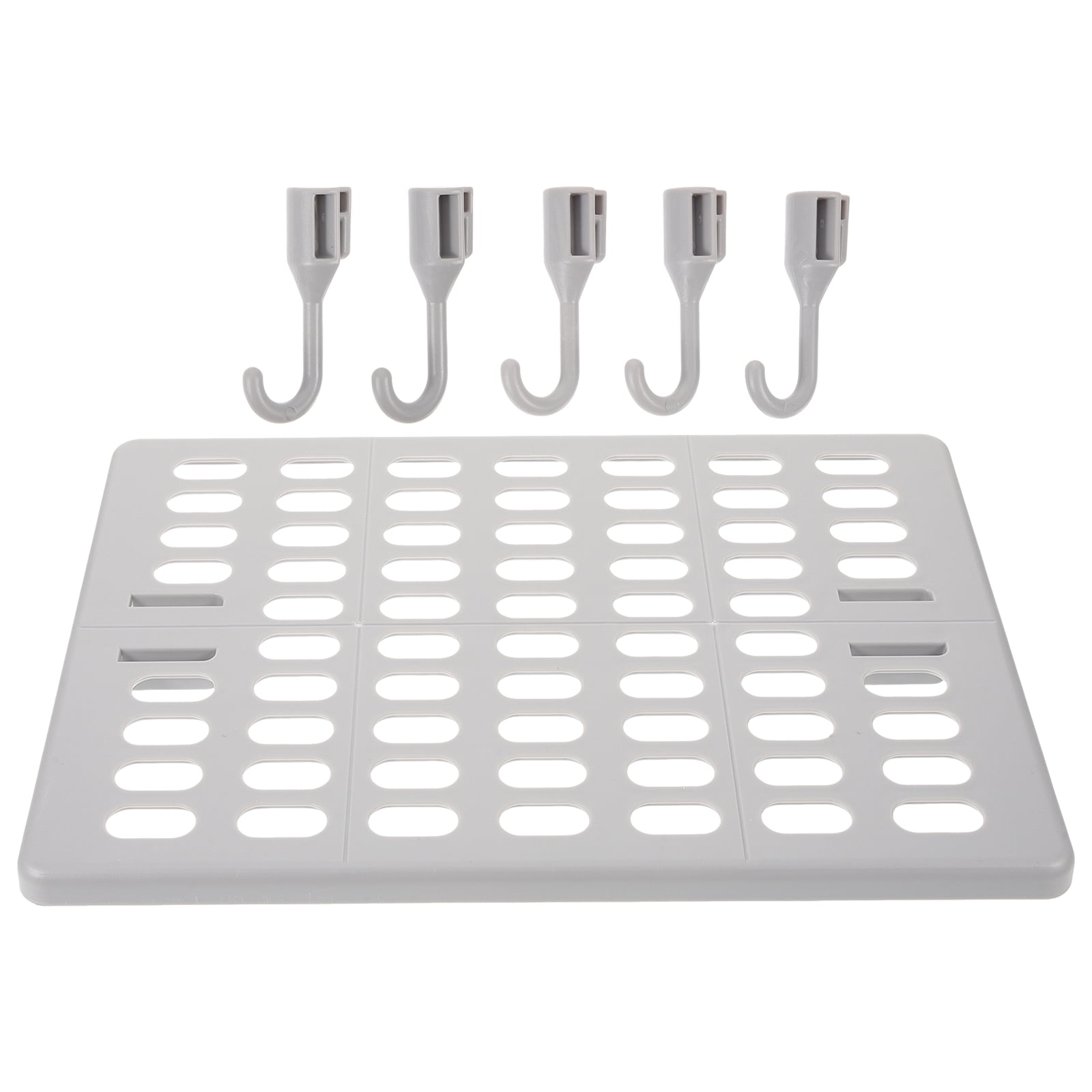 OHOIOLLA 1 Set Wall Mounted Pegboard Grey Plastic Rectangular with ...