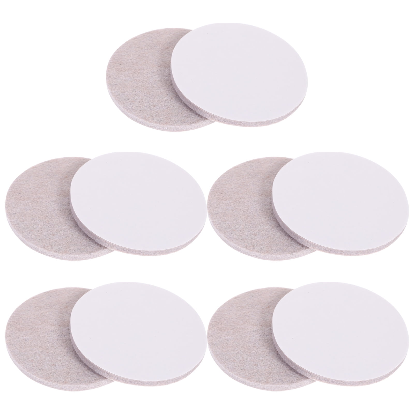 OHOIOLLA 10Pcs Beige Chair Leg Mats Felt Table Feet Cushions 3.3x3.3x0 ...