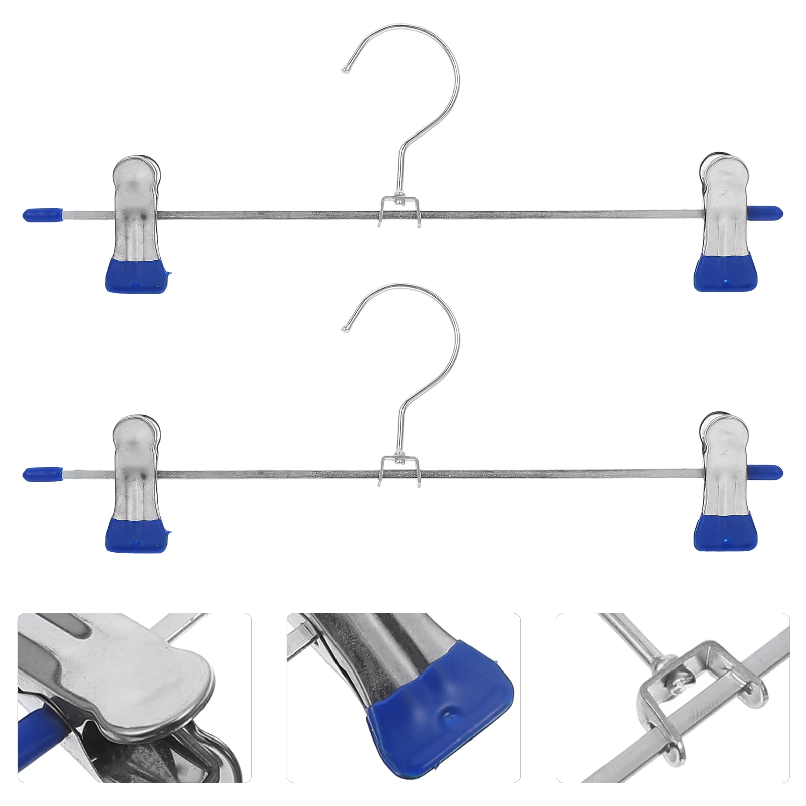 OHOIOLLA 10Pcs Silver Stainless Steel Pants Hangers Multi Hangers Space ...