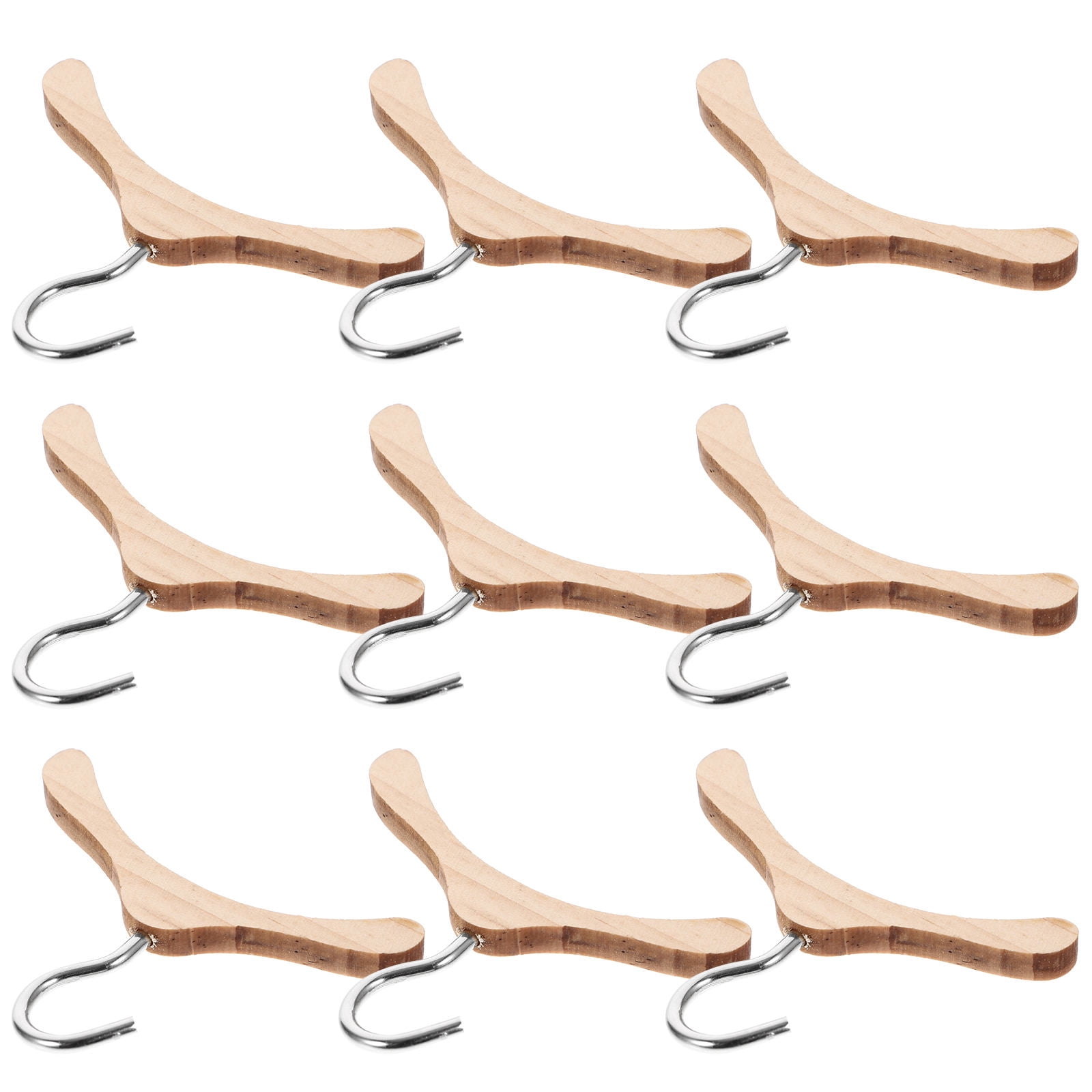 OHOIOLLA 10Pcs Wooden Hangers for Dolls Clothes Simple Design Room ...